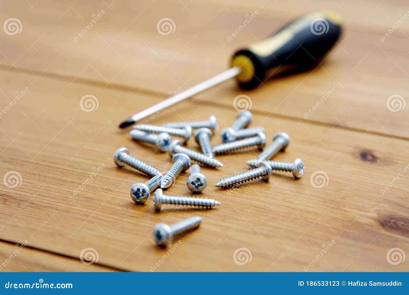 Screwdriver and Nails. Conceptual Image Stock Image - Image of fasten ...