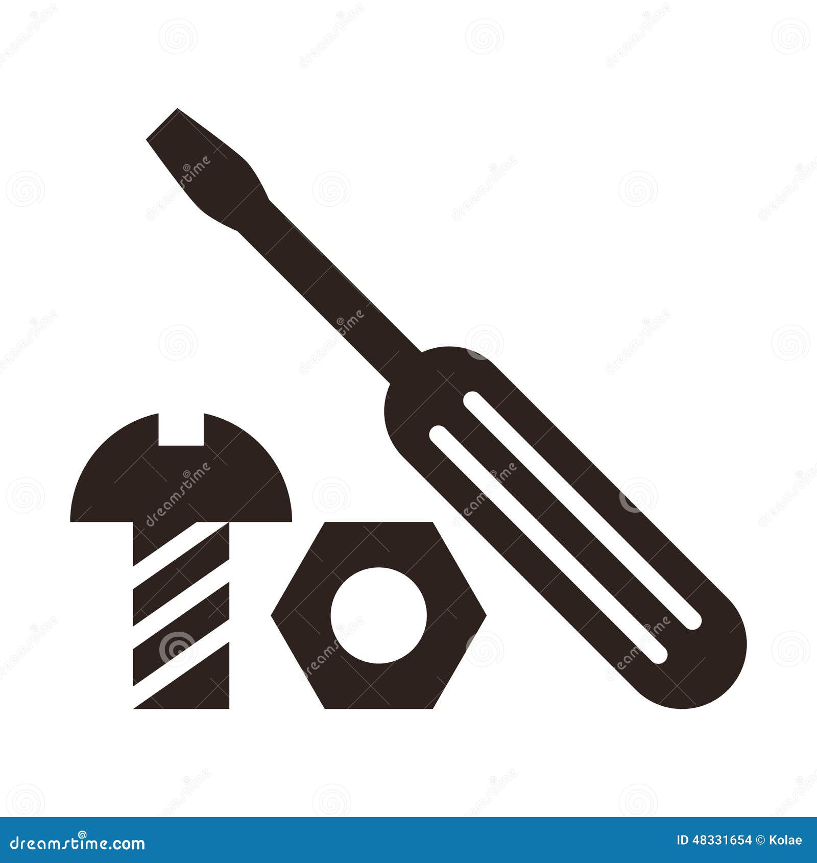 Screw Bolt Dag Icon In Circle Round Black Color Vector Illustration ...