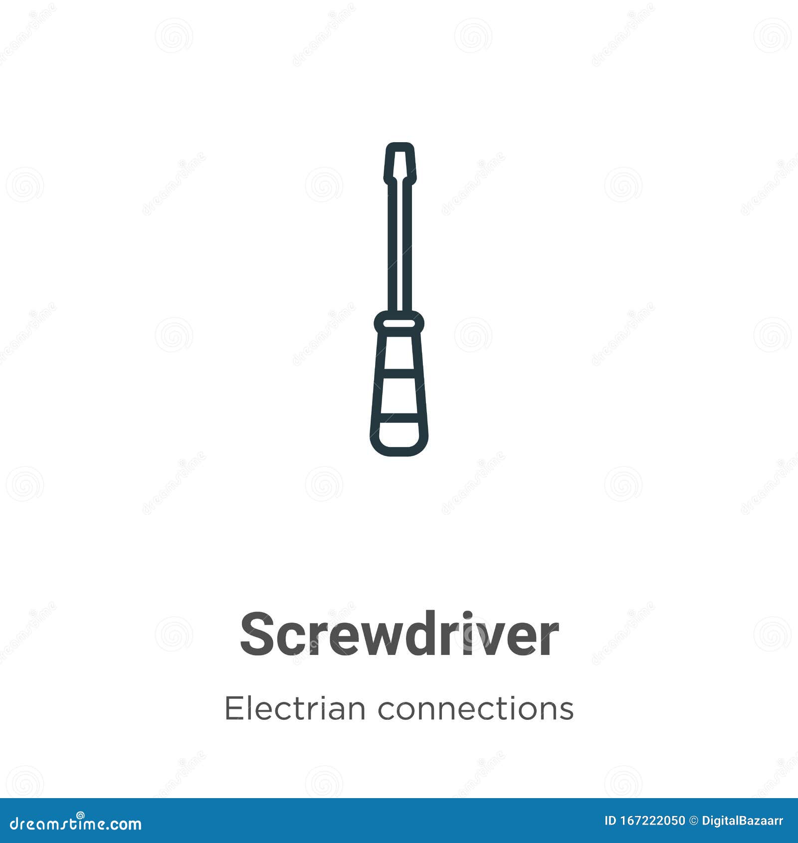 Screwdriver Outline Vector Icon. Thin Line Black Screwdriver Icon, Flat ...