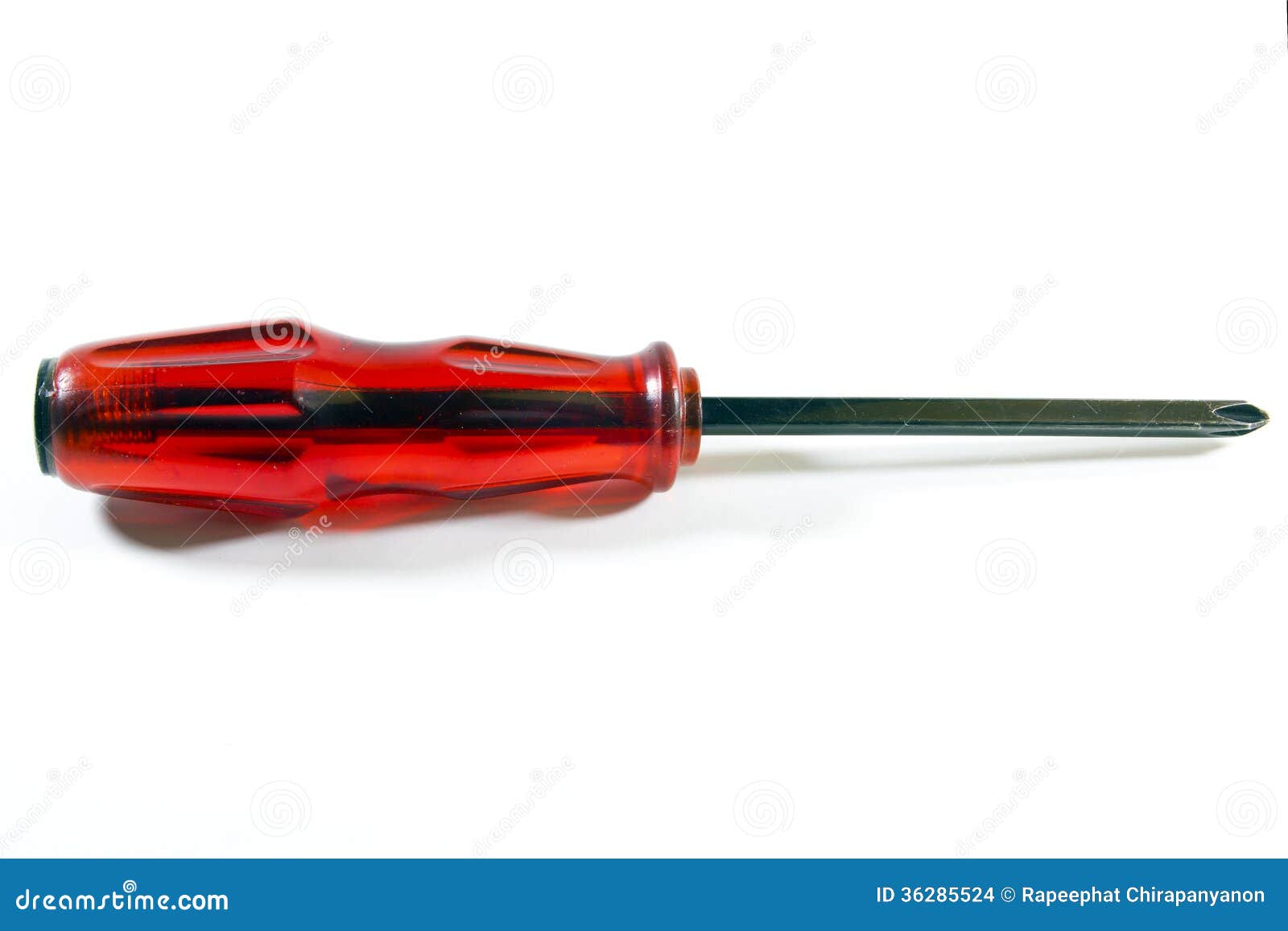 Real Red Black Metal Screwdriver Tool Object in White Background Stock ...