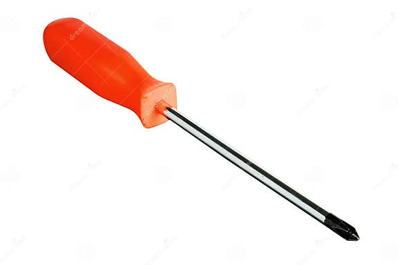 Screwdriver with a Red Handle Isolated Stock Image - Image of construct ...