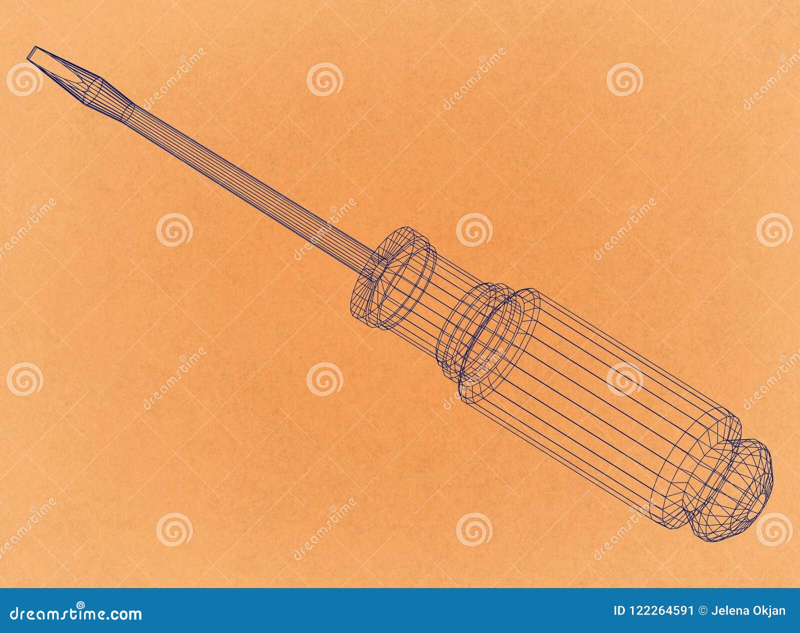 Screwdriver - Retro Architect Blueprint Stock Image - Image of steel ...