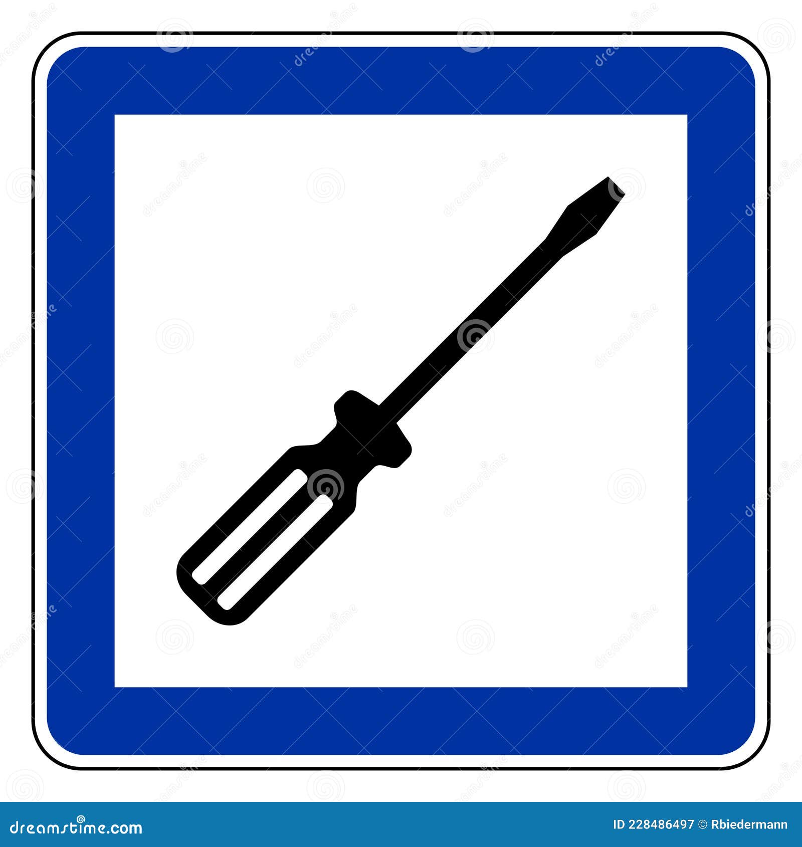 Screwdriver and road sign stock vector. Illustration of construction ...