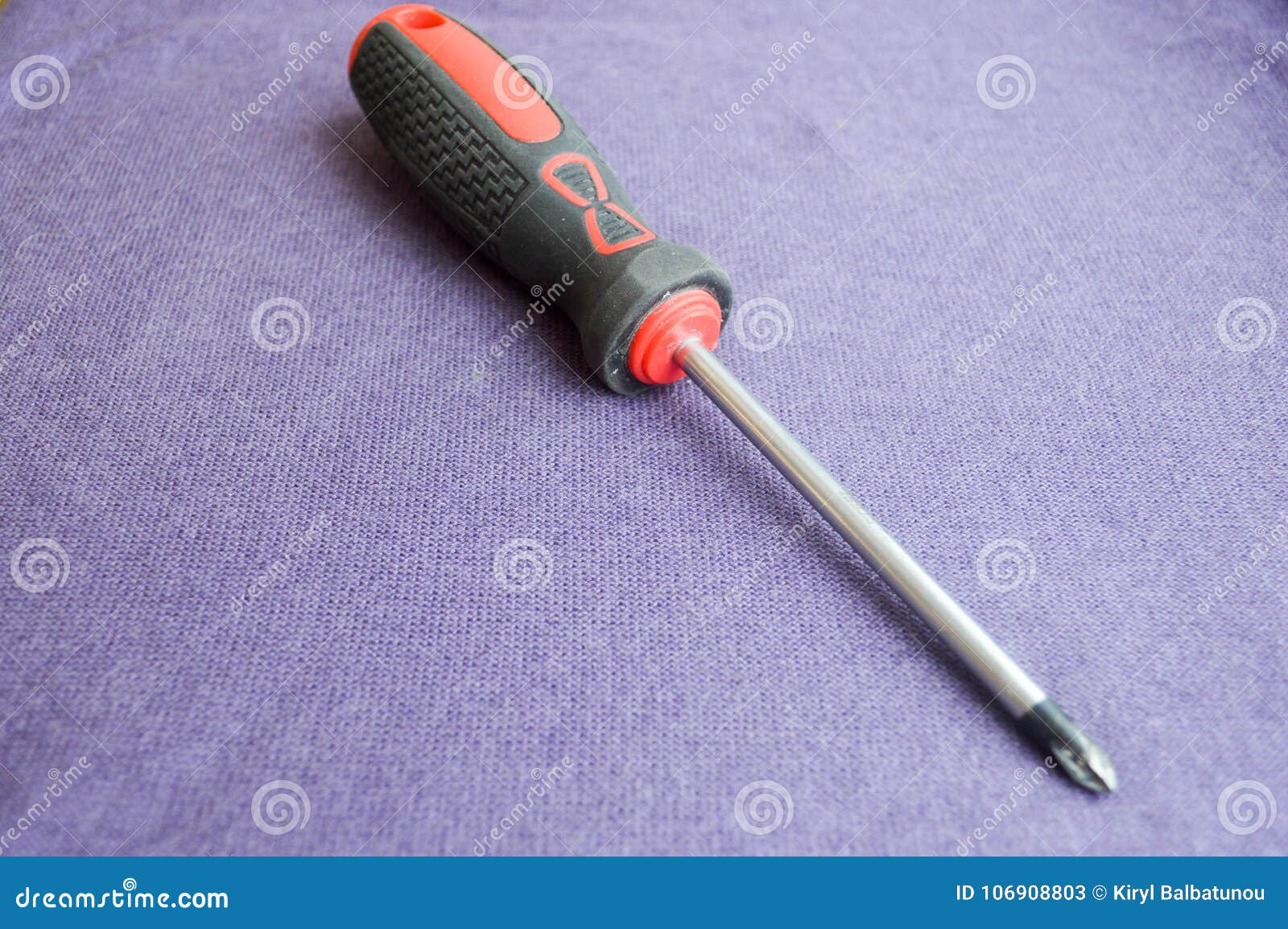 Screwdriver with Rubberized Red-black Handle Stock Image - Image of ...