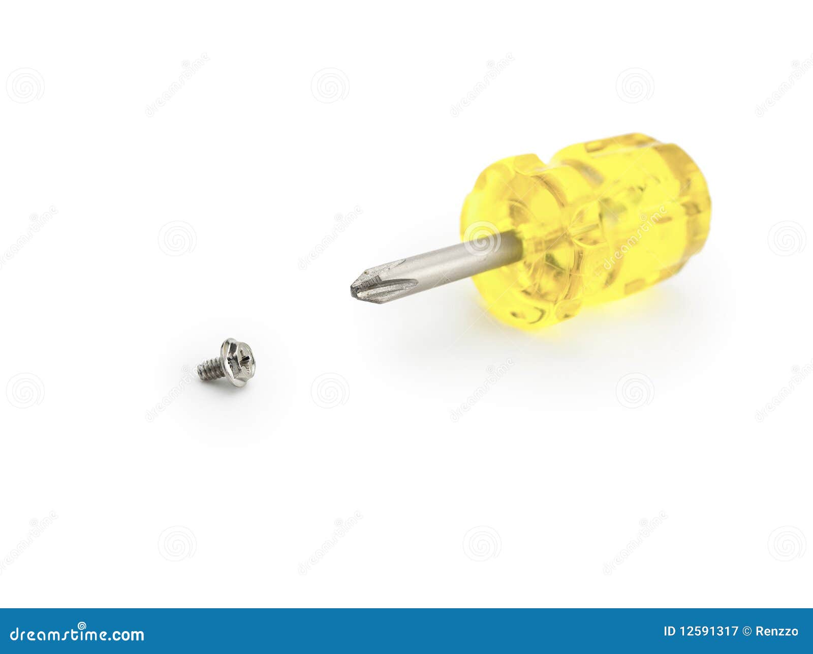 Screwdriver with Isolated on White. Stock Image - Image of white ...