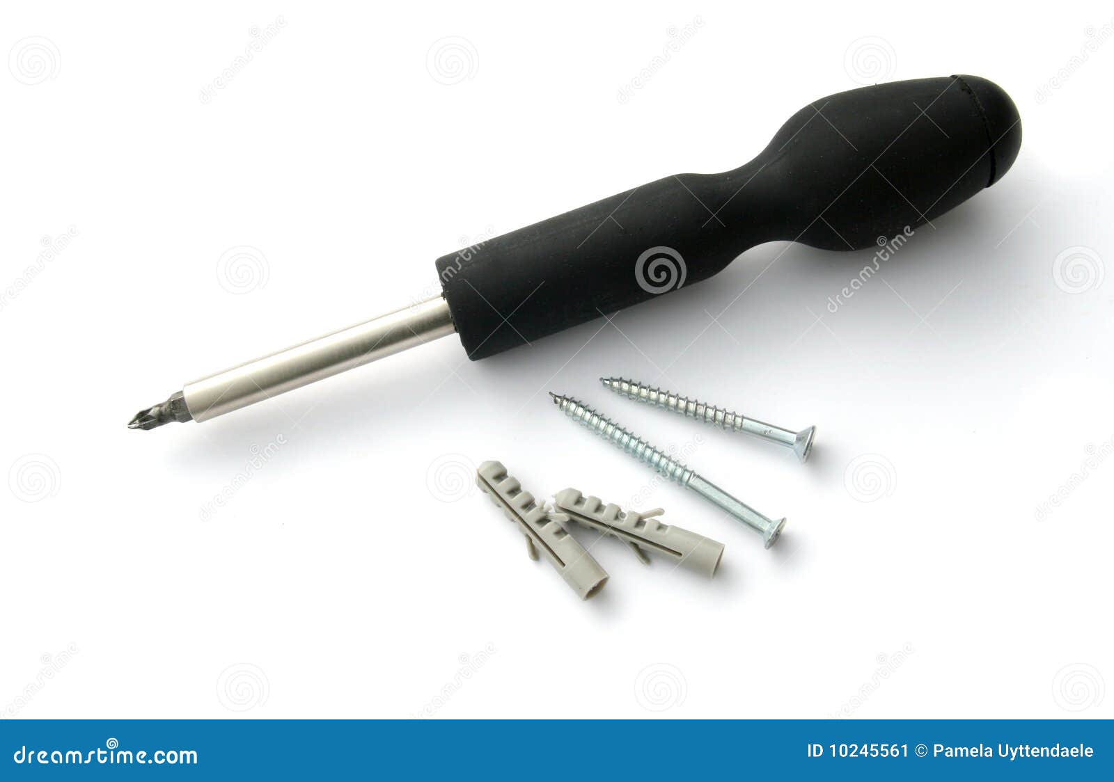 Screwdriver With Screws And Plugs Picture. Image: 10245561