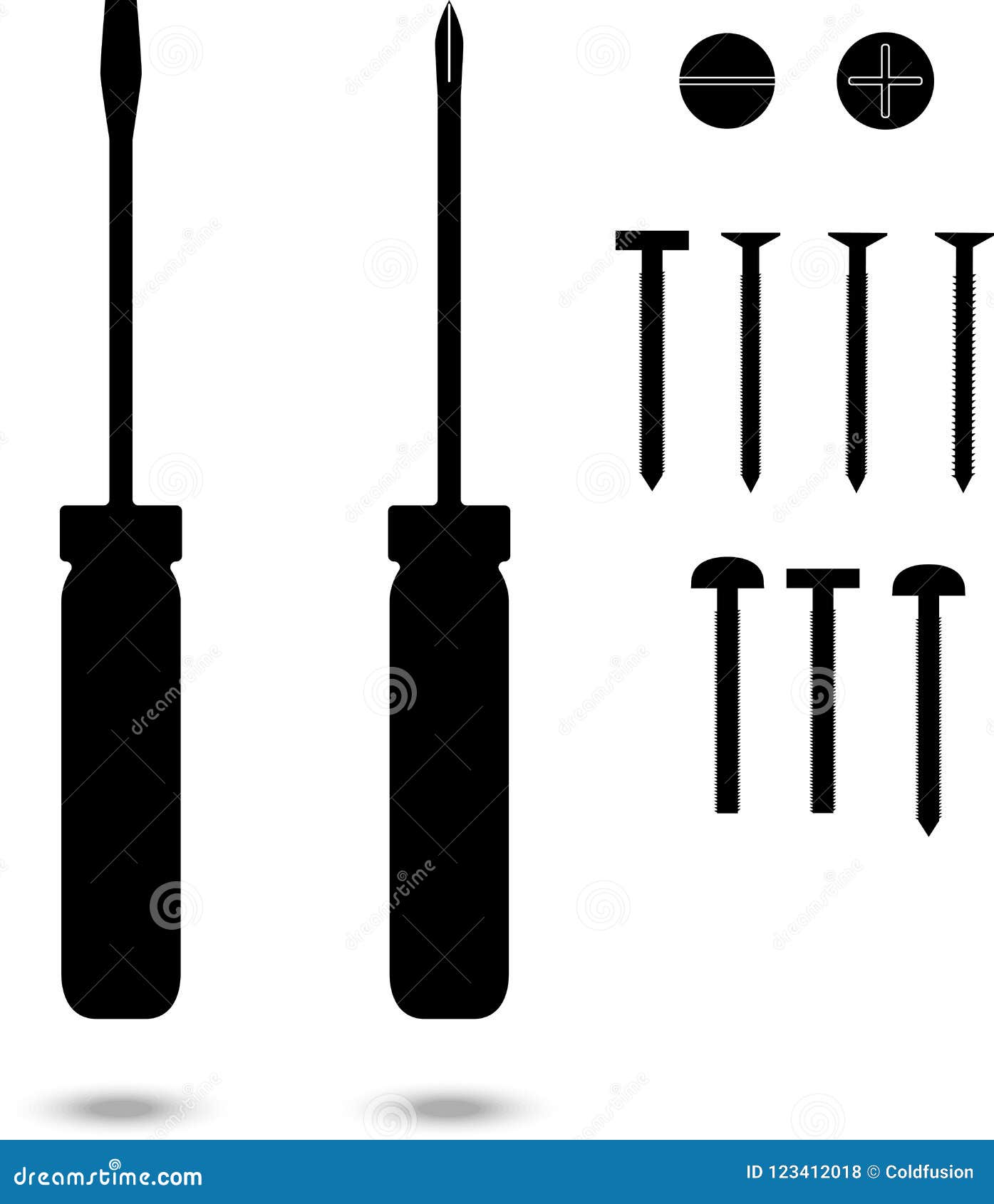 Screwdriver with Screws. Vector Illustration. Stock Vector ...