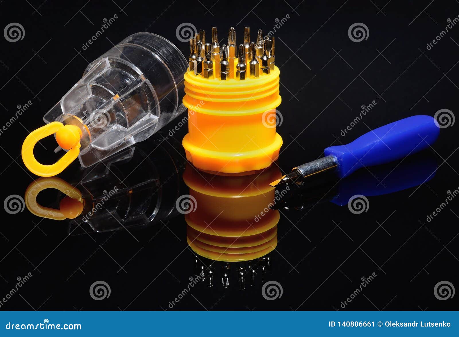 Screwdriver Set in the box stock image. Image of replaceable - 140806661