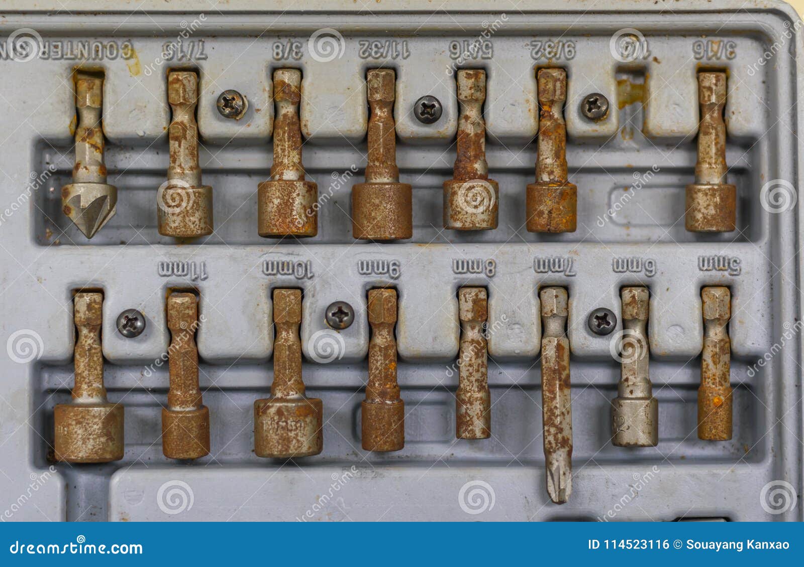 Screwdriver set with rust stock photo. Image of screwdriver - 114523116