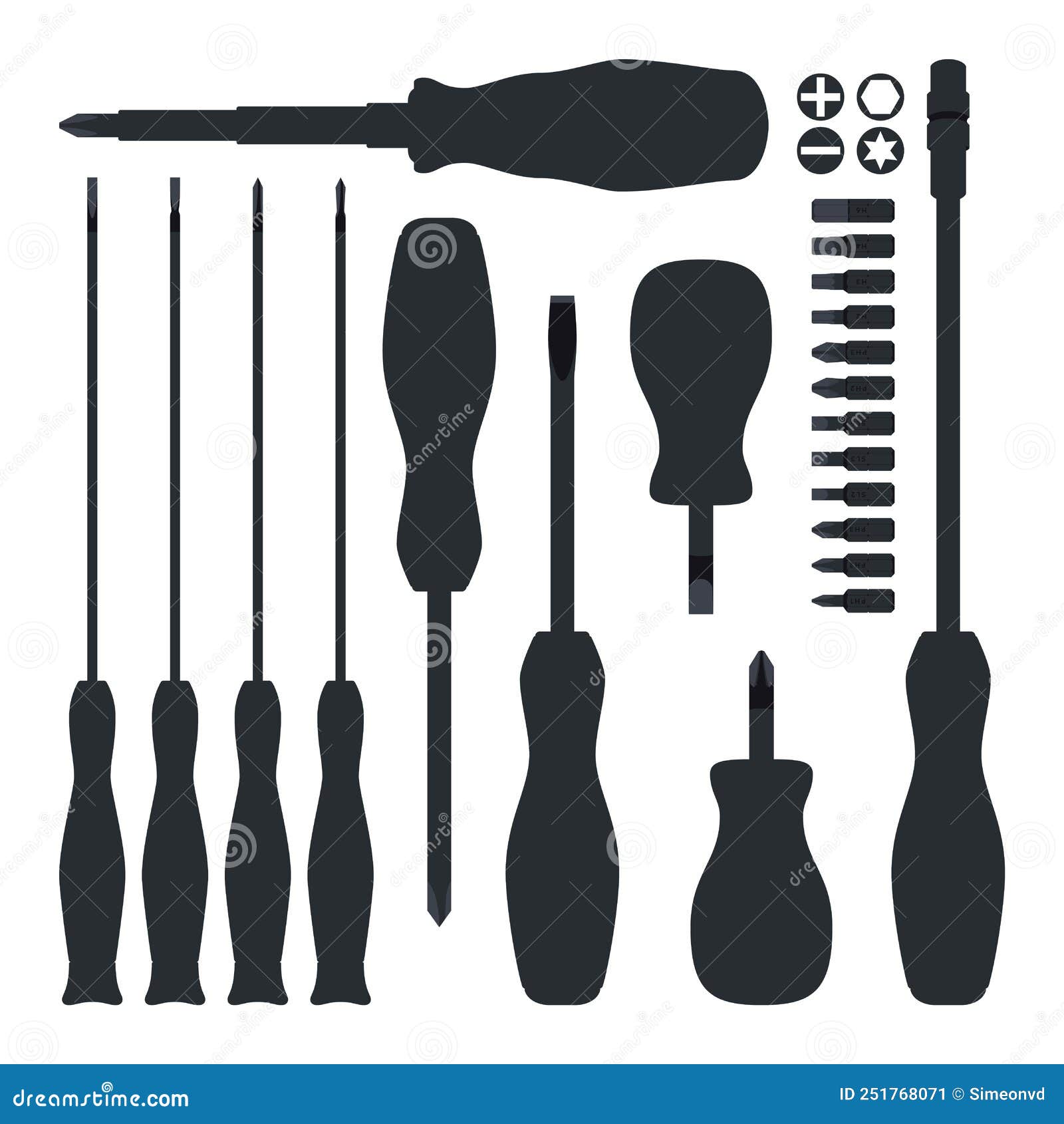 Screwdriver Set. Tools for Repair, Vector Illustration. Screwdriver ...