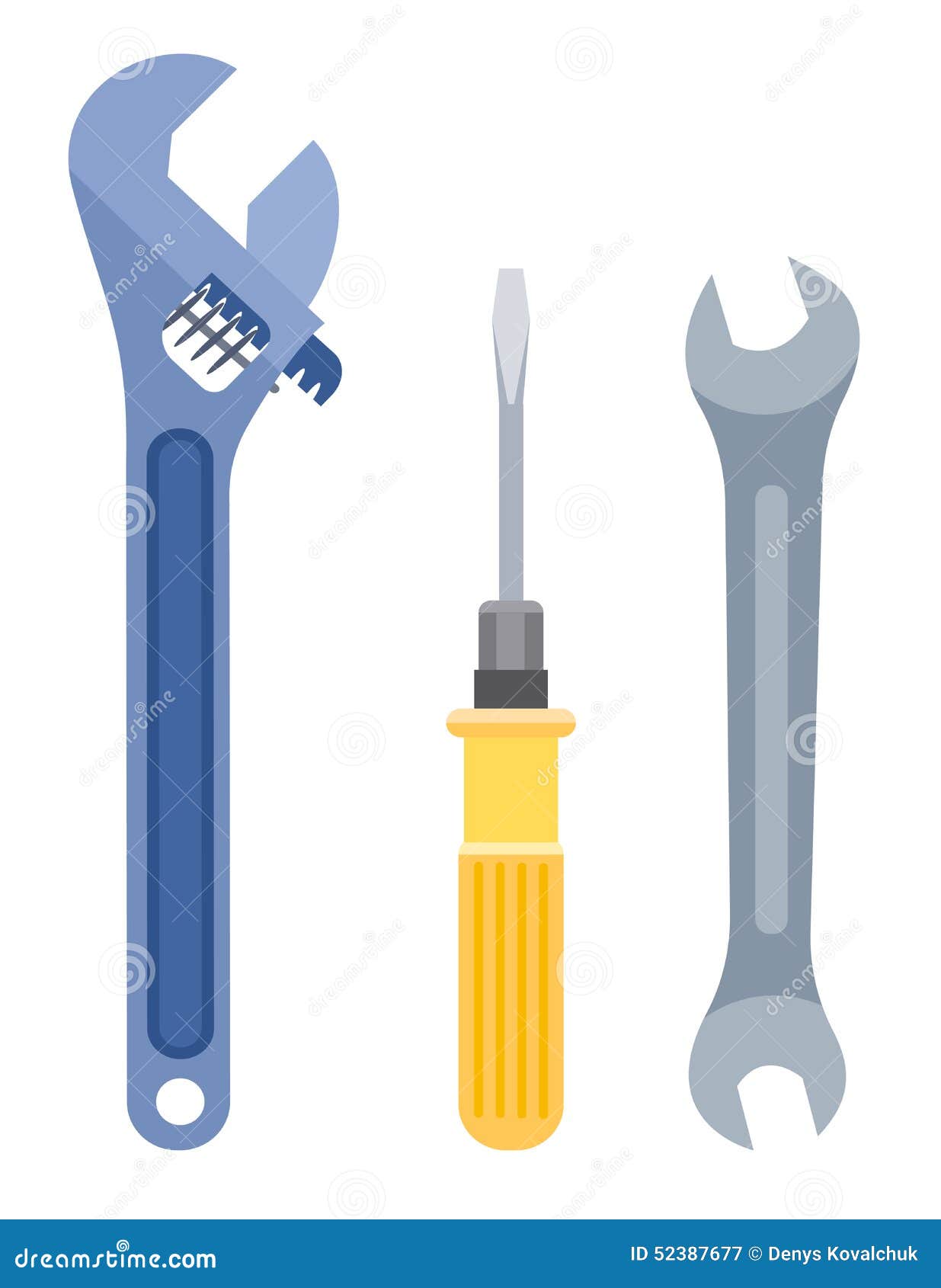 Screwdriver and Spanner Tool Stock Illustration - Illustration of ...