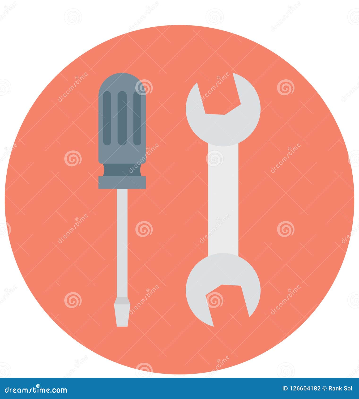 Screwdriver and Spanner Vector Icon for Construction Stock Vector ...
