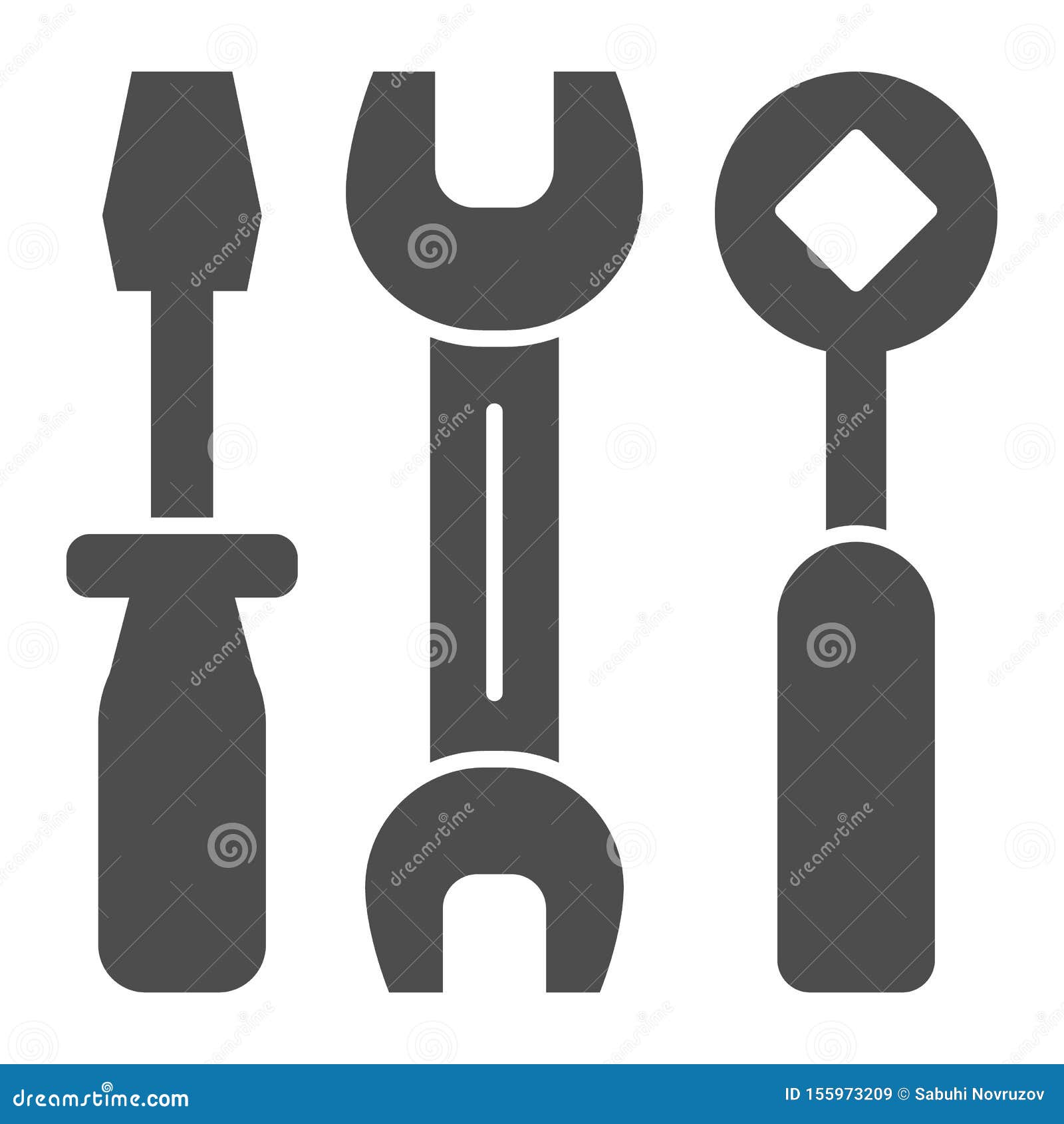 Screwdriver And Spanner Icon Cartoon | CartoonDealer.com #88212509