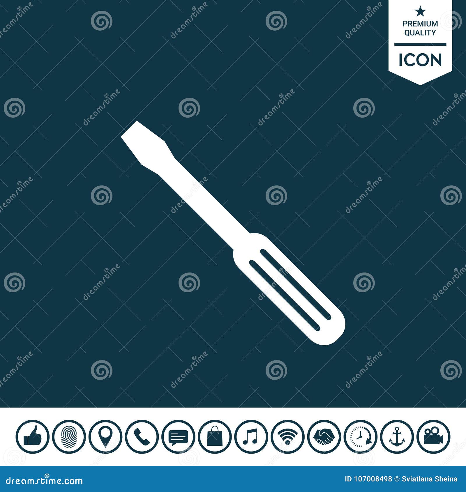 Screwdriver symbol icon stock vector. Illustration of customize - 107008498