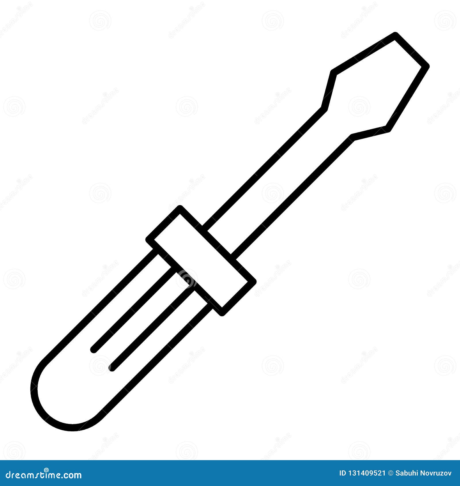 Screwdriver Thin Line Icon. Tool Vector Illustration Isolated on White ...