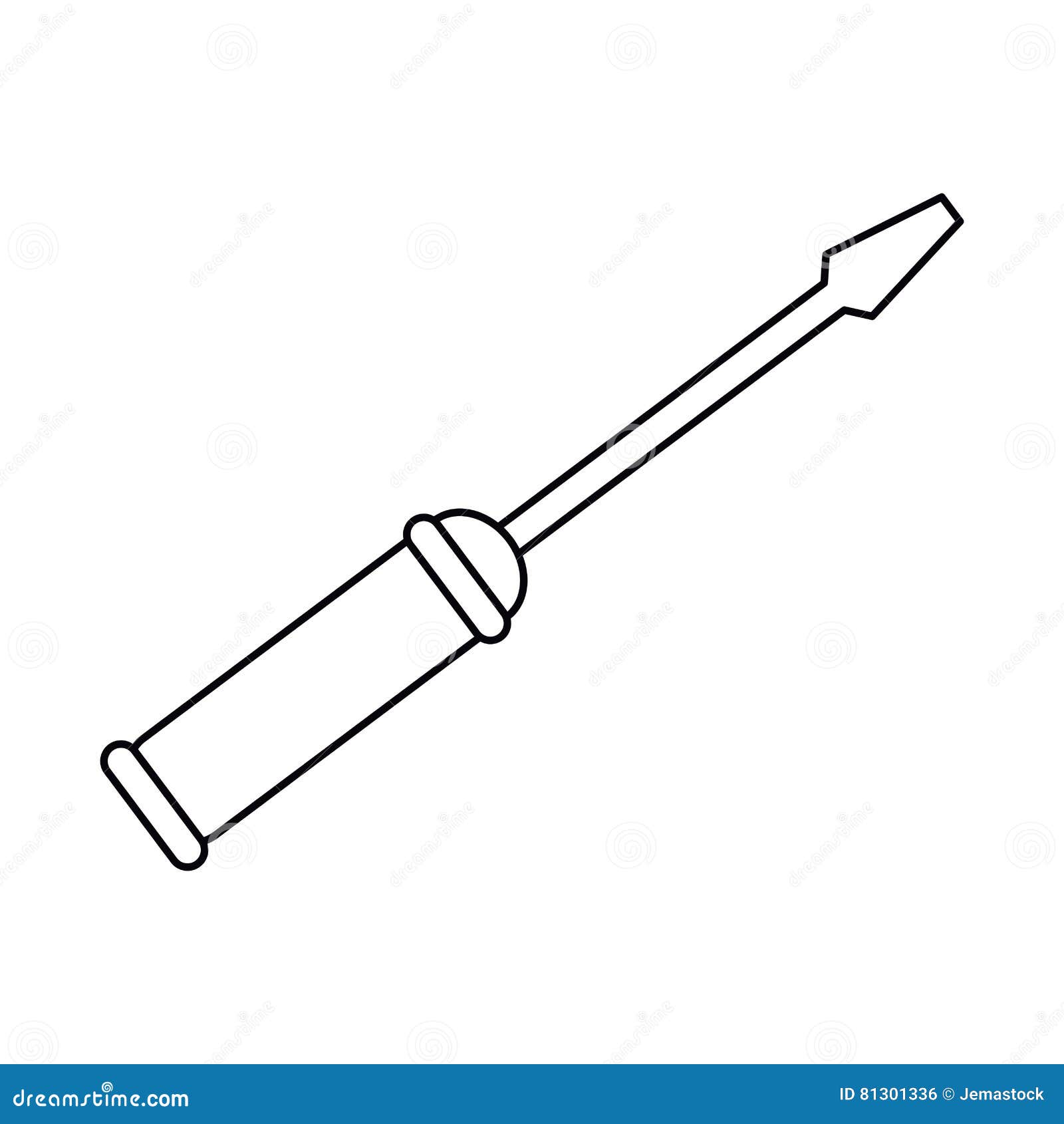 Screwdriver Tool Mechanic Support Outline Stock Vector - Illustration ...