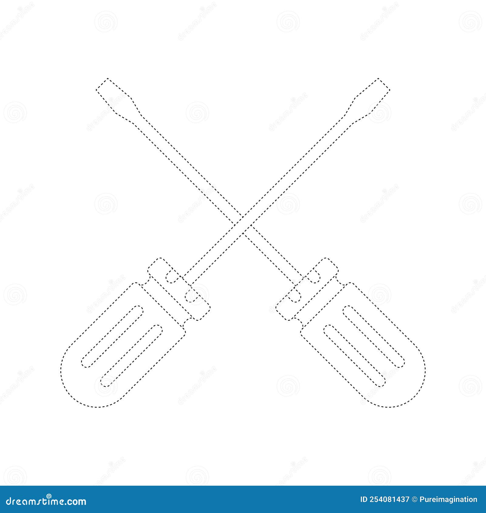 Screwdriver Tracing Worksheet for Kids Stock Vector - Illustration of ...
