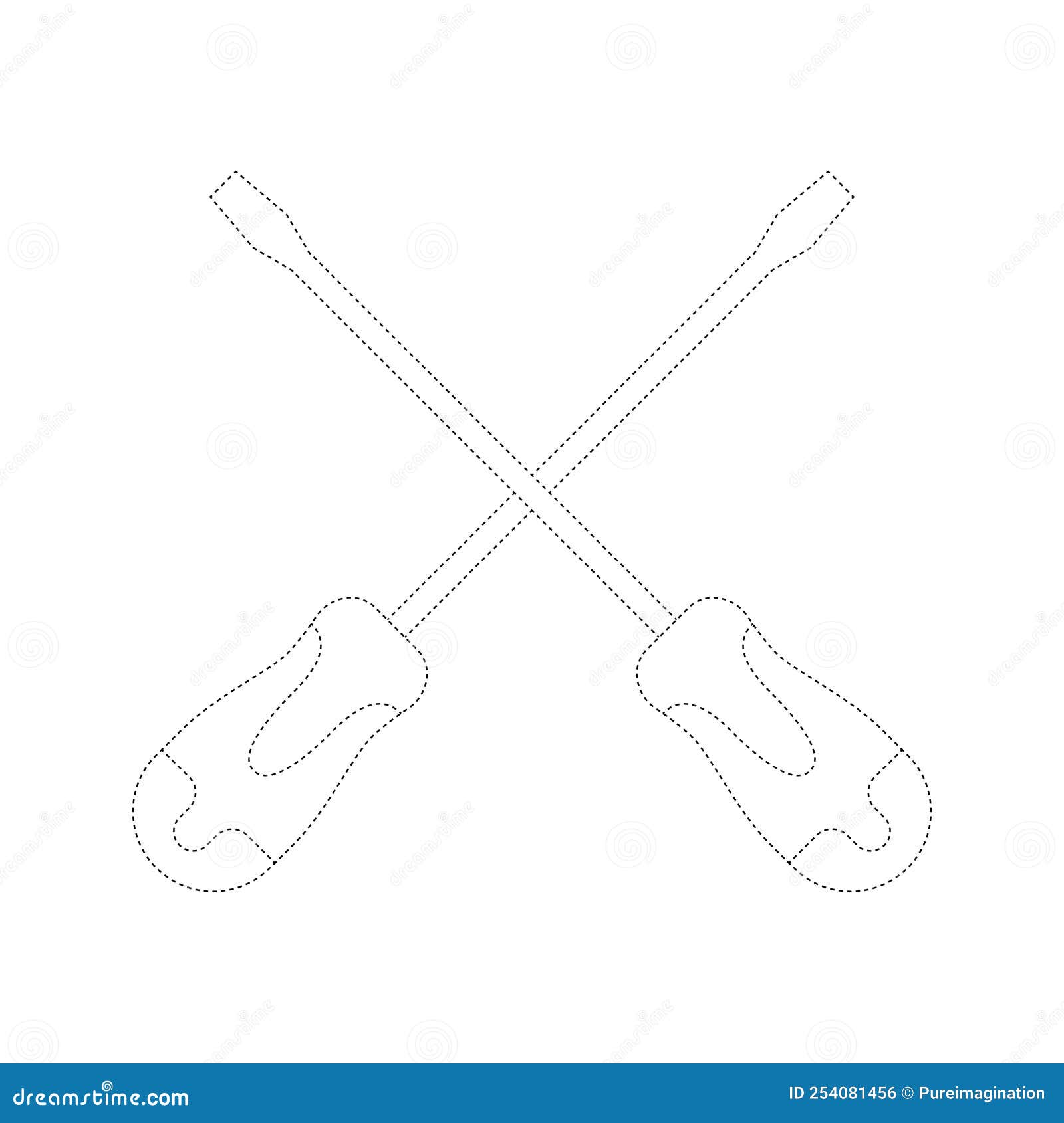 Screwdriver Tracing Worksheet for Kids Stock Vector - Illustration of ...