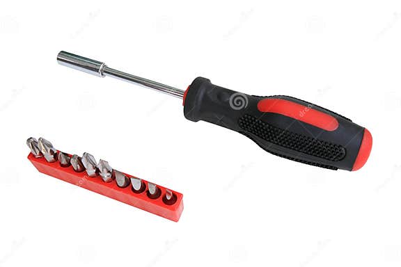 Screwdriver with Universal Set of Detachable Heads Stock Photo - Image ...