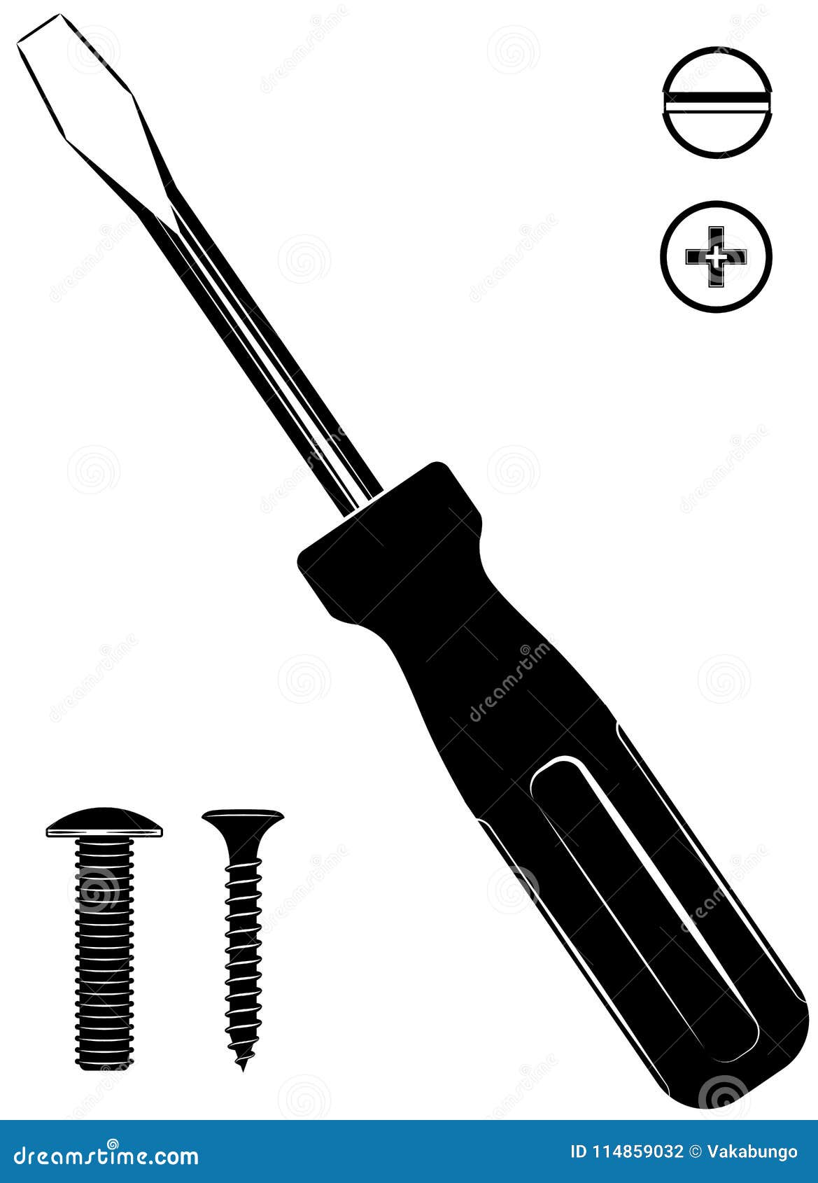Screwdriver Vector Icon. Screws and Bolts Set Stock Vector ...
