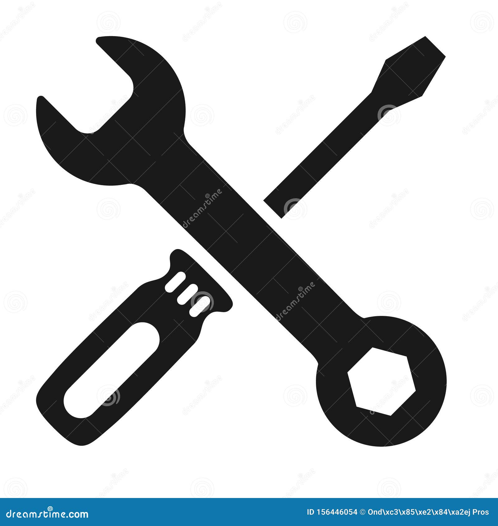Screwdriver and Wrench Icon in Flat Style Isolated on White Background ... Screwdriver and Wrench Icon in Flat Style Isolated on White Background ...
