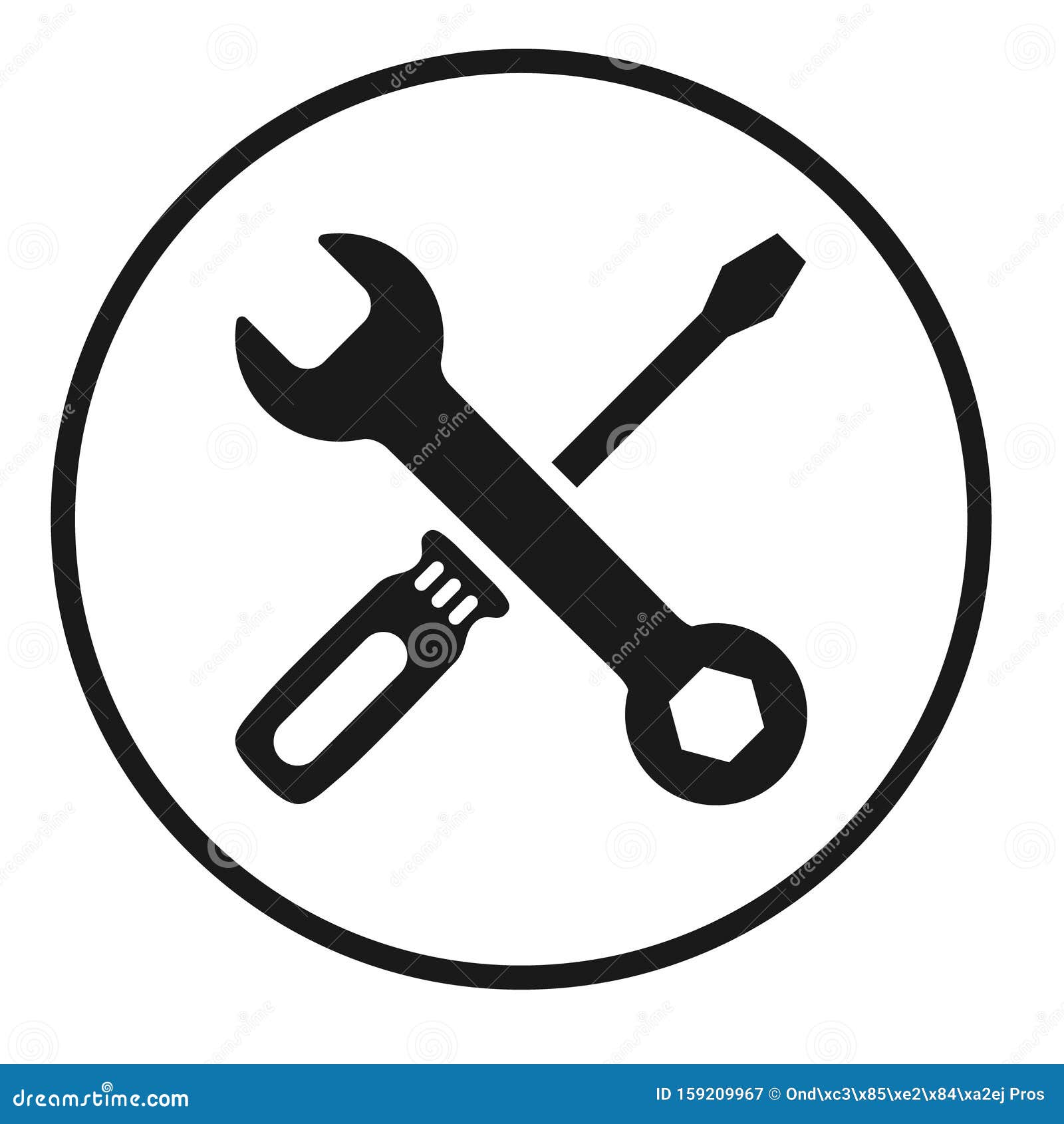 Screwdriver and Wrench Icon in Flat Style Isolated on White Background ... Screwdriver and Wrench Icon in Flat Style Isolated on White Background ...