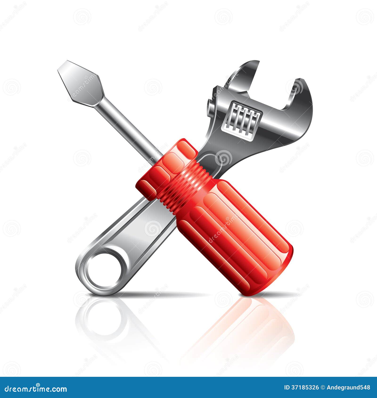 Screwdriver and Wrench, Tools Icon Vector Stock Vector - Illustration ...