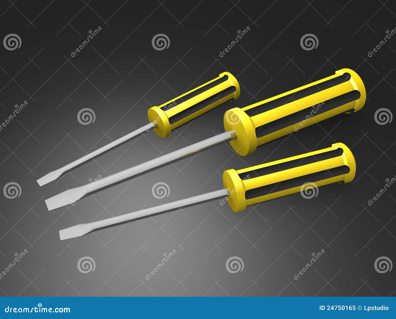 Screwdrivers on Black Background Stock Image - Image of doityourself ...