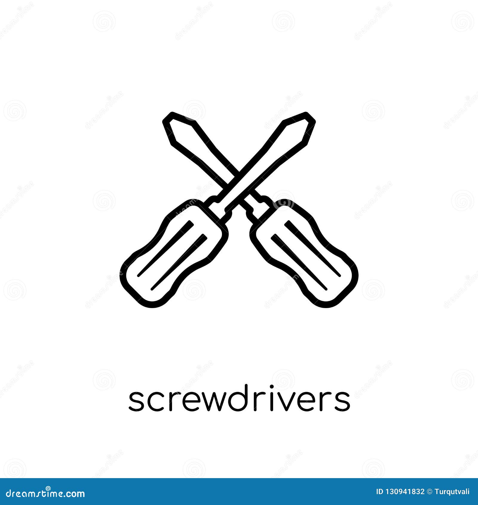 Screwdrivers Icon. Trendy Modern Flat Linear Vector Screwdrivers Stock ...