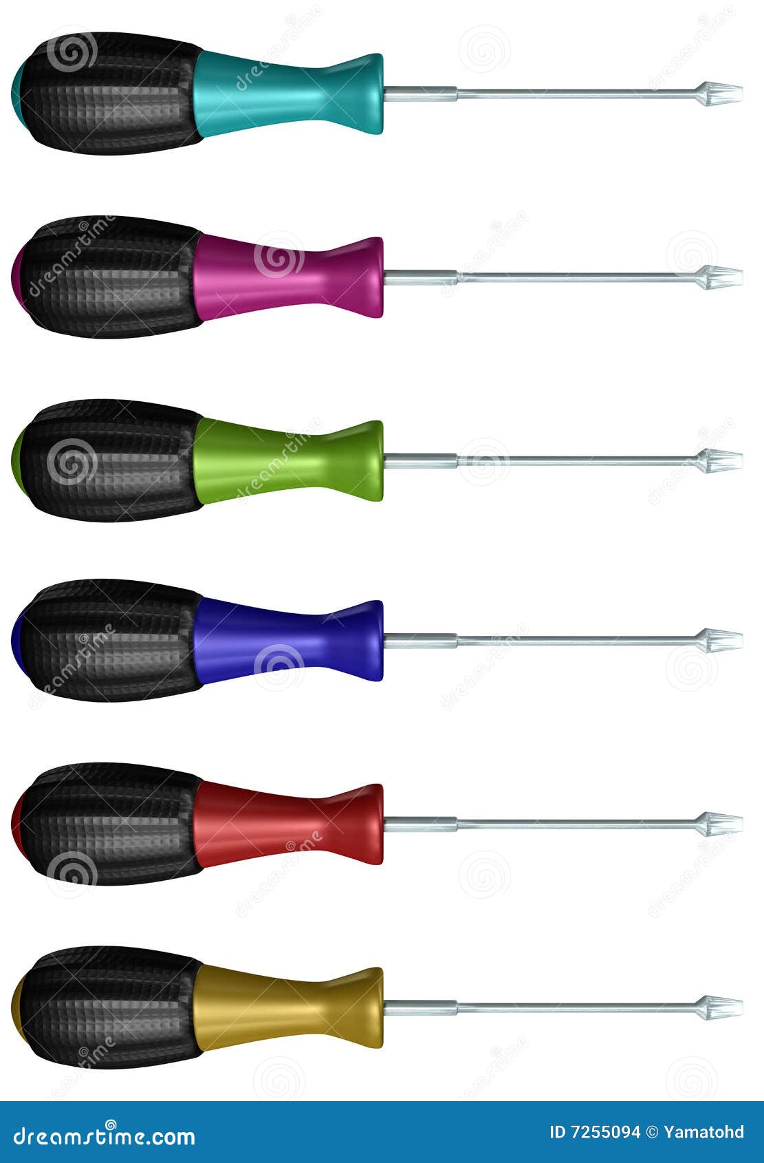 Screwdrivers Six Pack. Isolated. Different Colours Stock Photo - Image ...