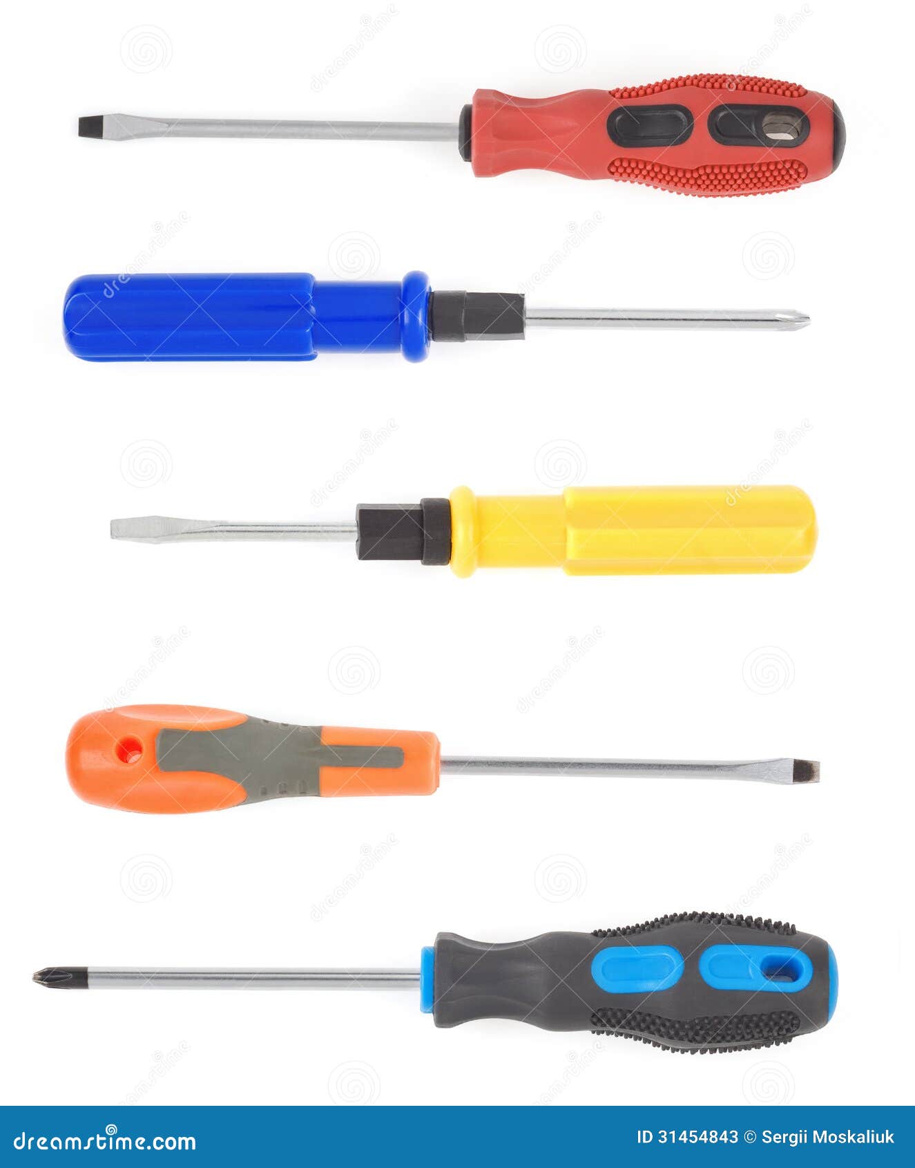 Screwdrivers Tools on White Stock Image - Image of screwdriver ...