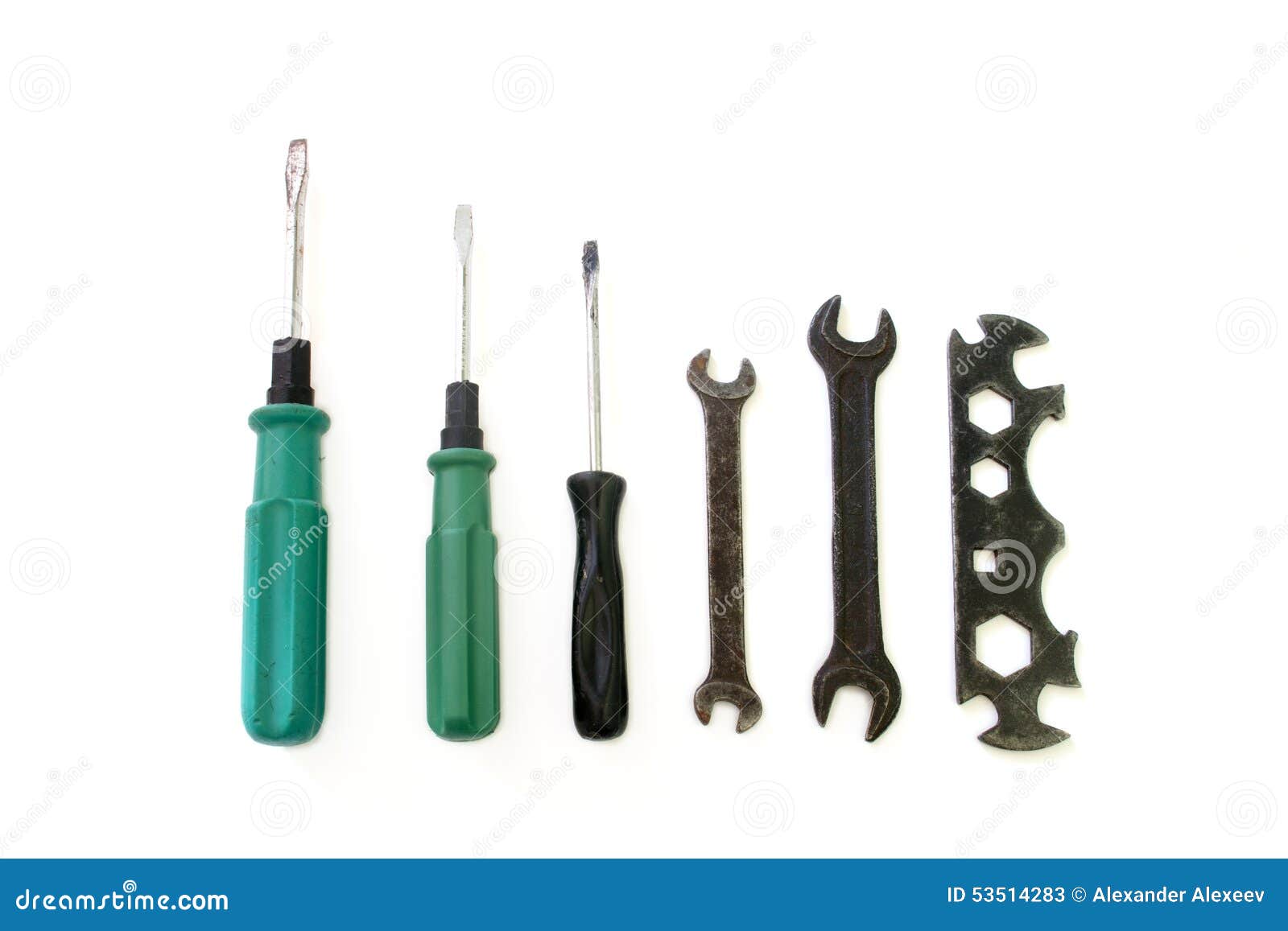 Screwdrivers and Wrenches on a White Stock Image - Image of carpentry ...