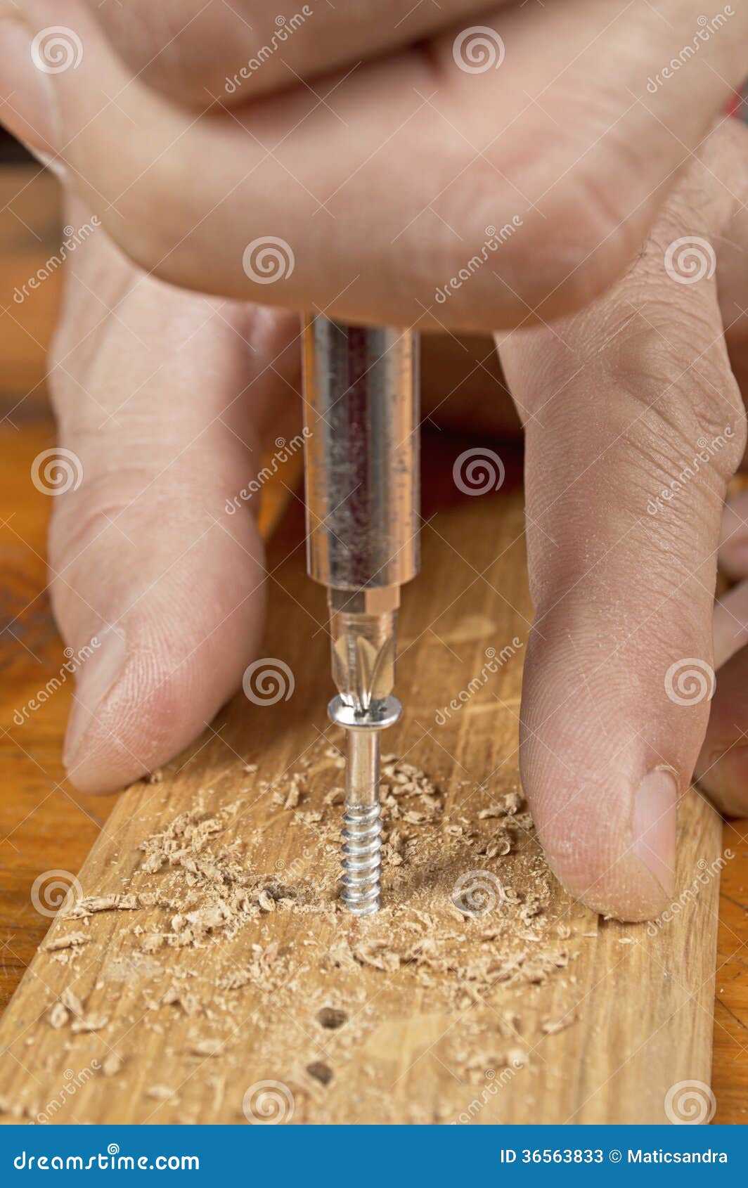 Screwing a stock image. Image of craftsman, metal, orthogonal - 36563833