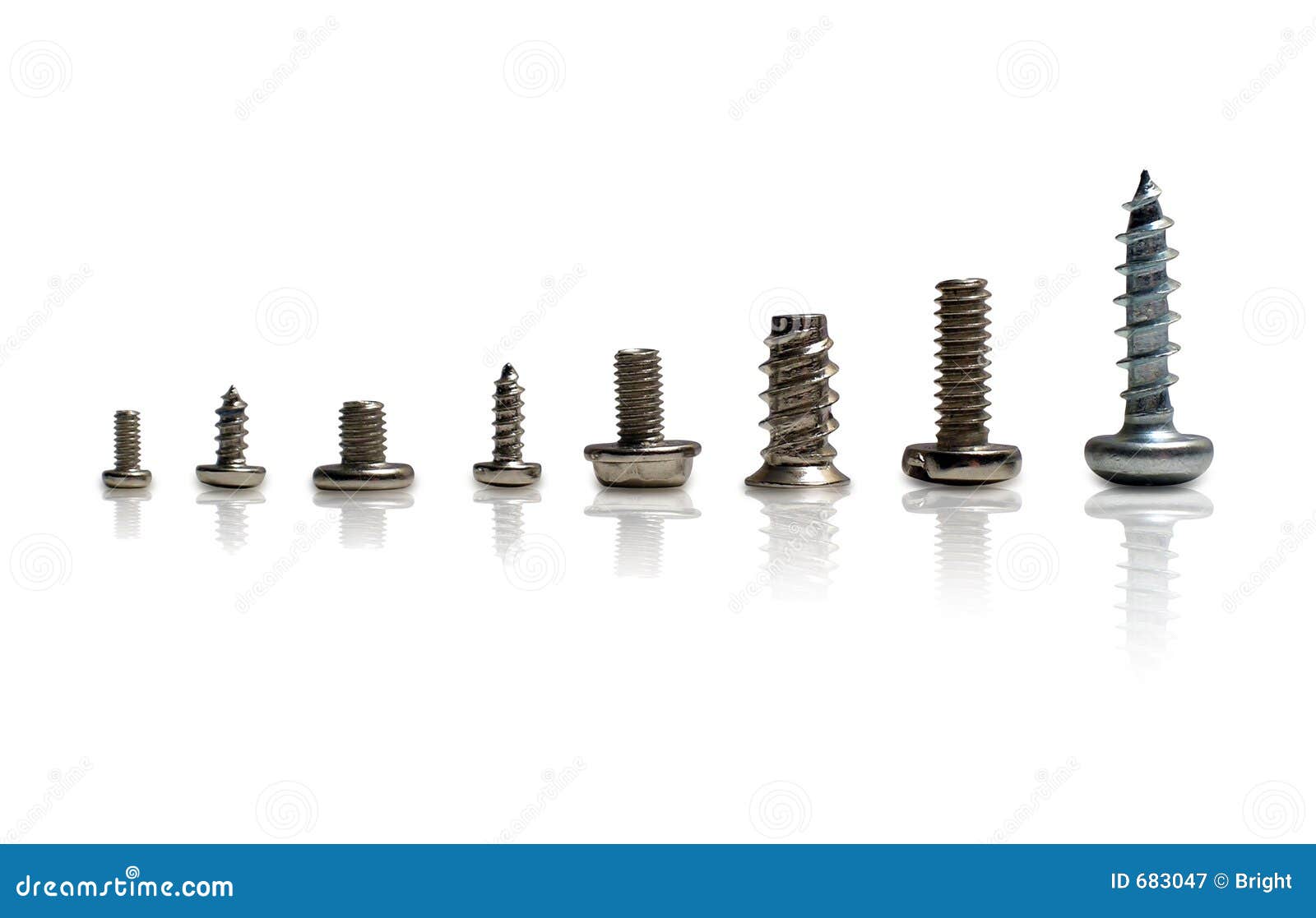 Screws stock image. Image of eight, chrome, metal, small - 683047
