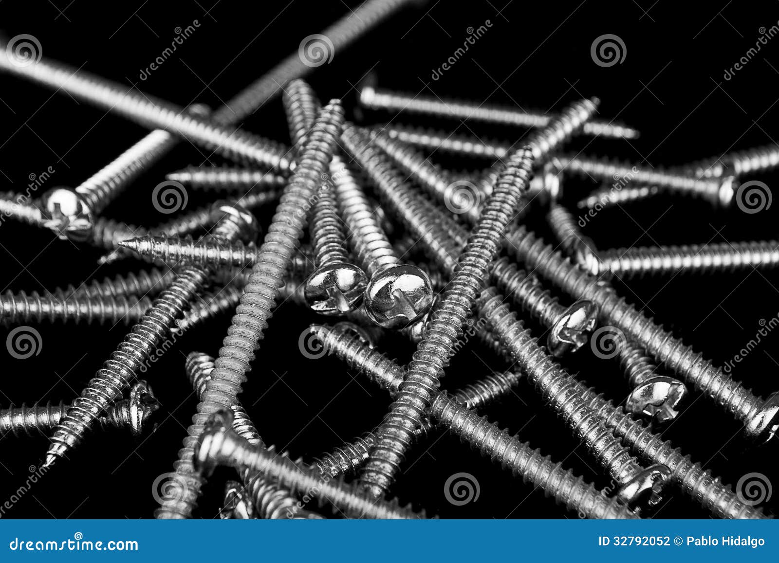 Screws on Black background stock photo. Image of consumable - 32792052