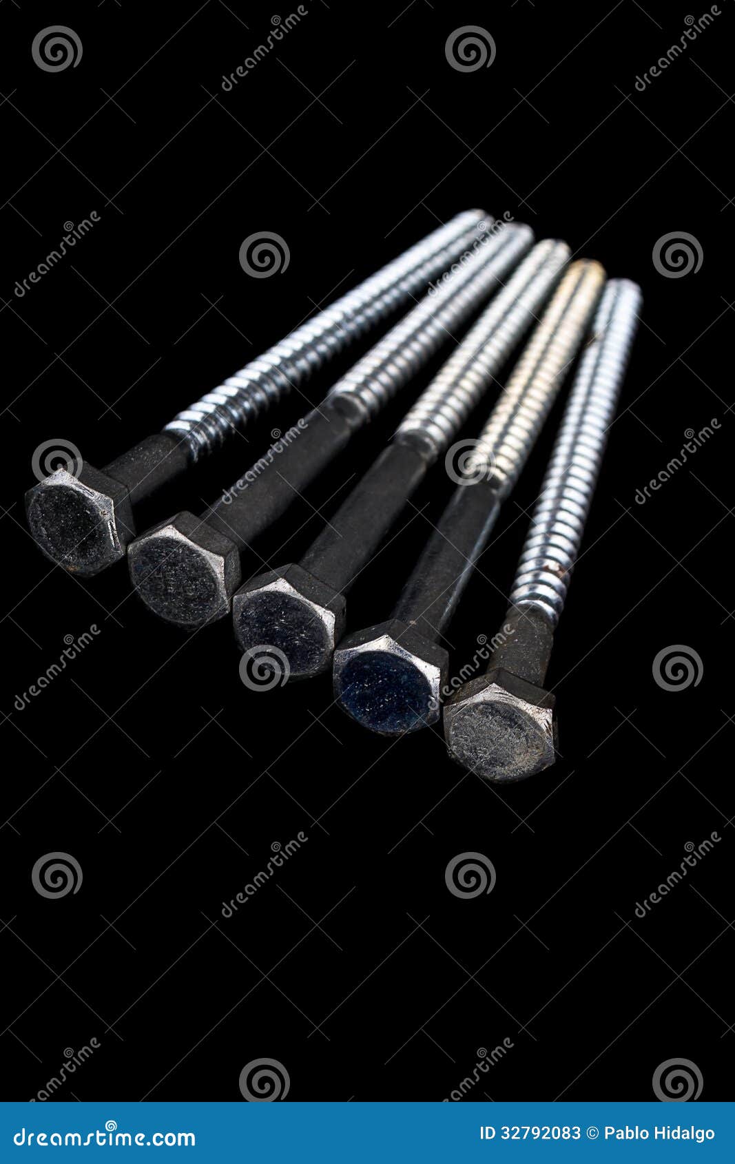 Screws on Black background stock image. Image of bolts - 32792083