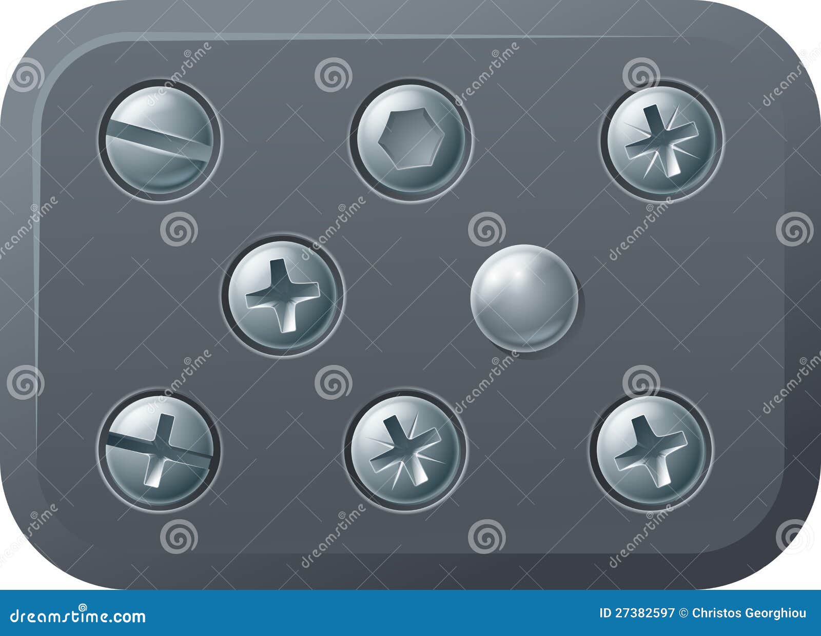 Screws and Bolts Design Elements Stock Vector - Illustration of rivet ...