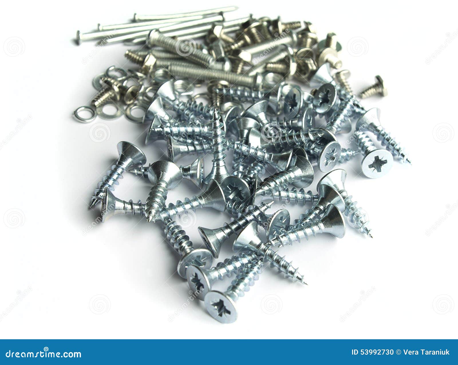 Screws, Bolts, Nails and Different Type of Metal on White Background ...