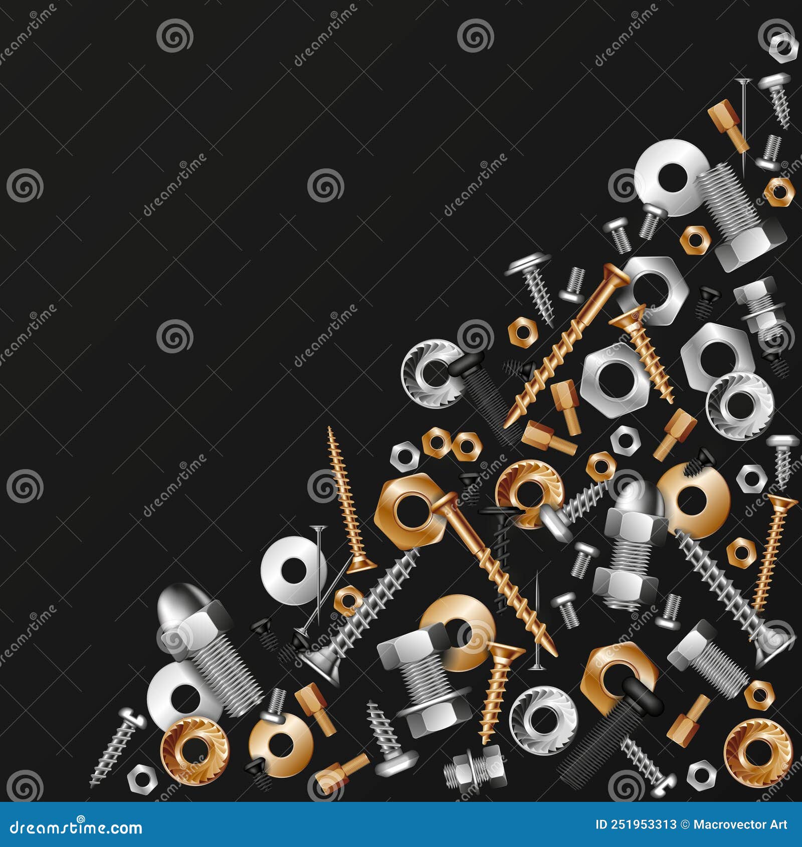 Screws Bolts Tools Realistic Set Vector Illustration | CartoonDealer ...