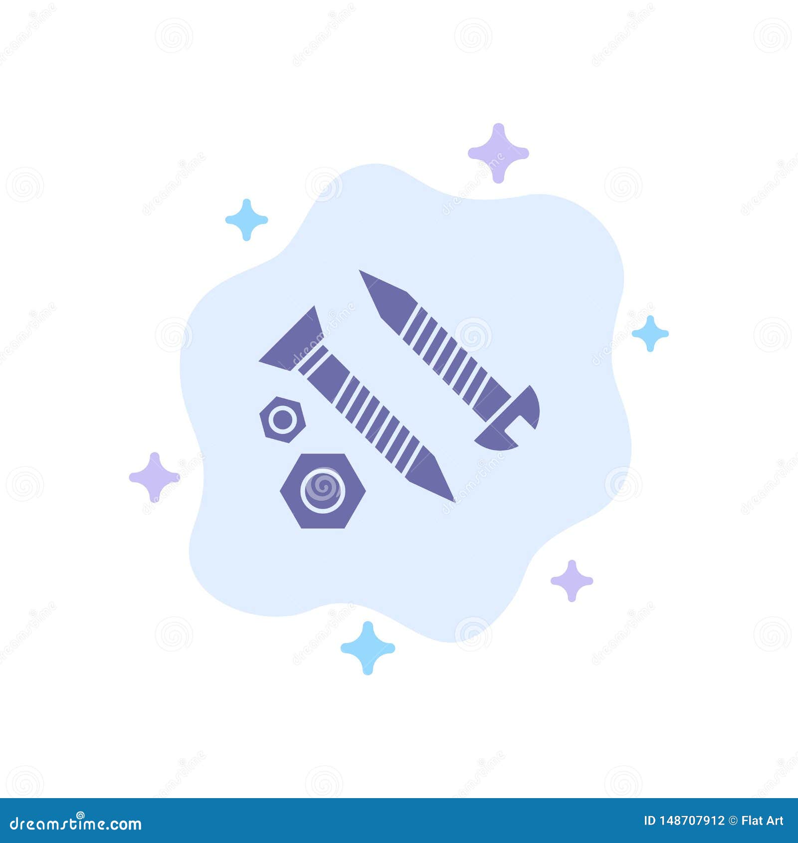 Screws, Building, Construction, Tool, Work Blue Icon on Abstract Cloud ...