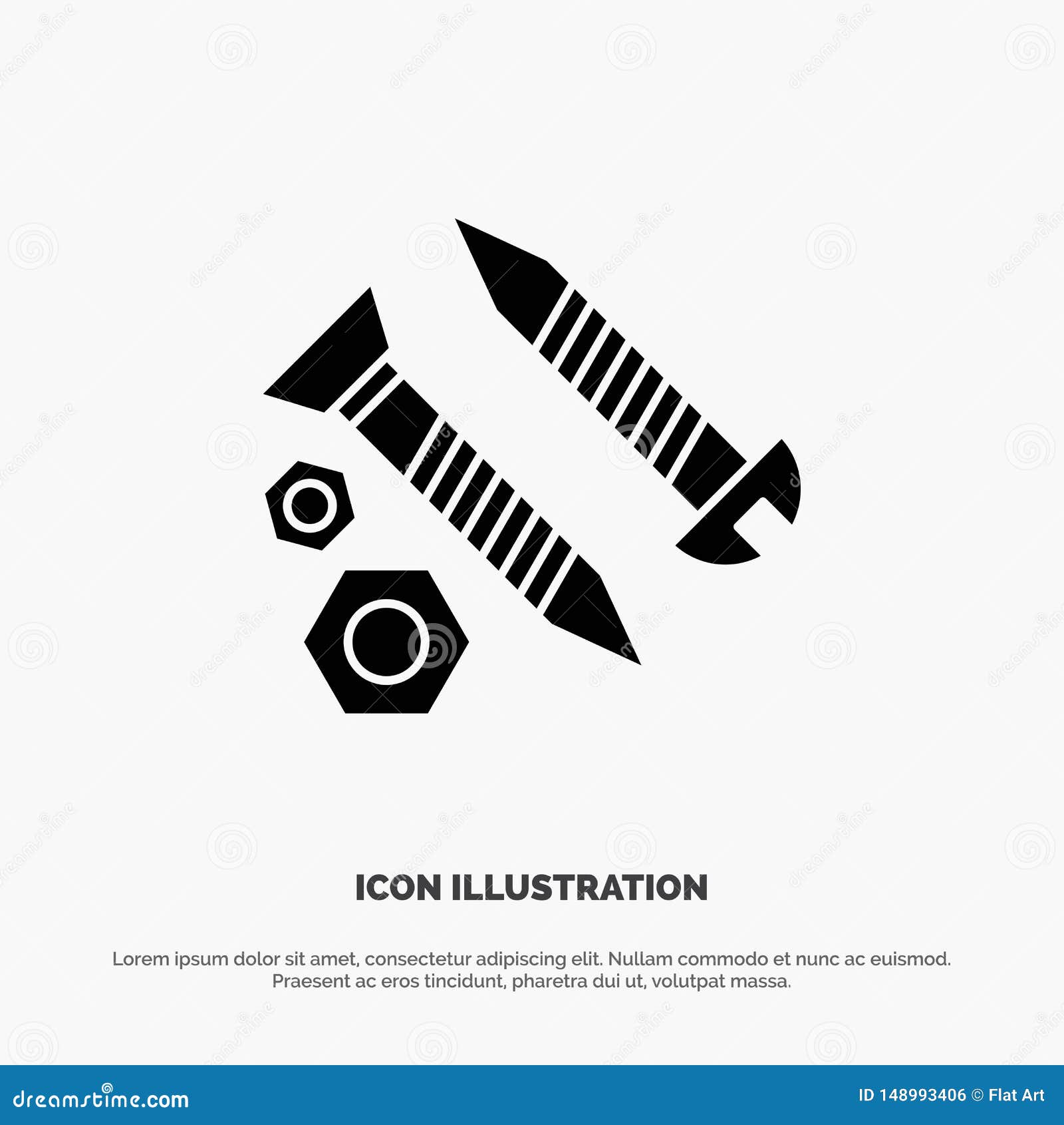 Screws, Building, Construction, Tool, Work Solid Glyph Icon Vector ...