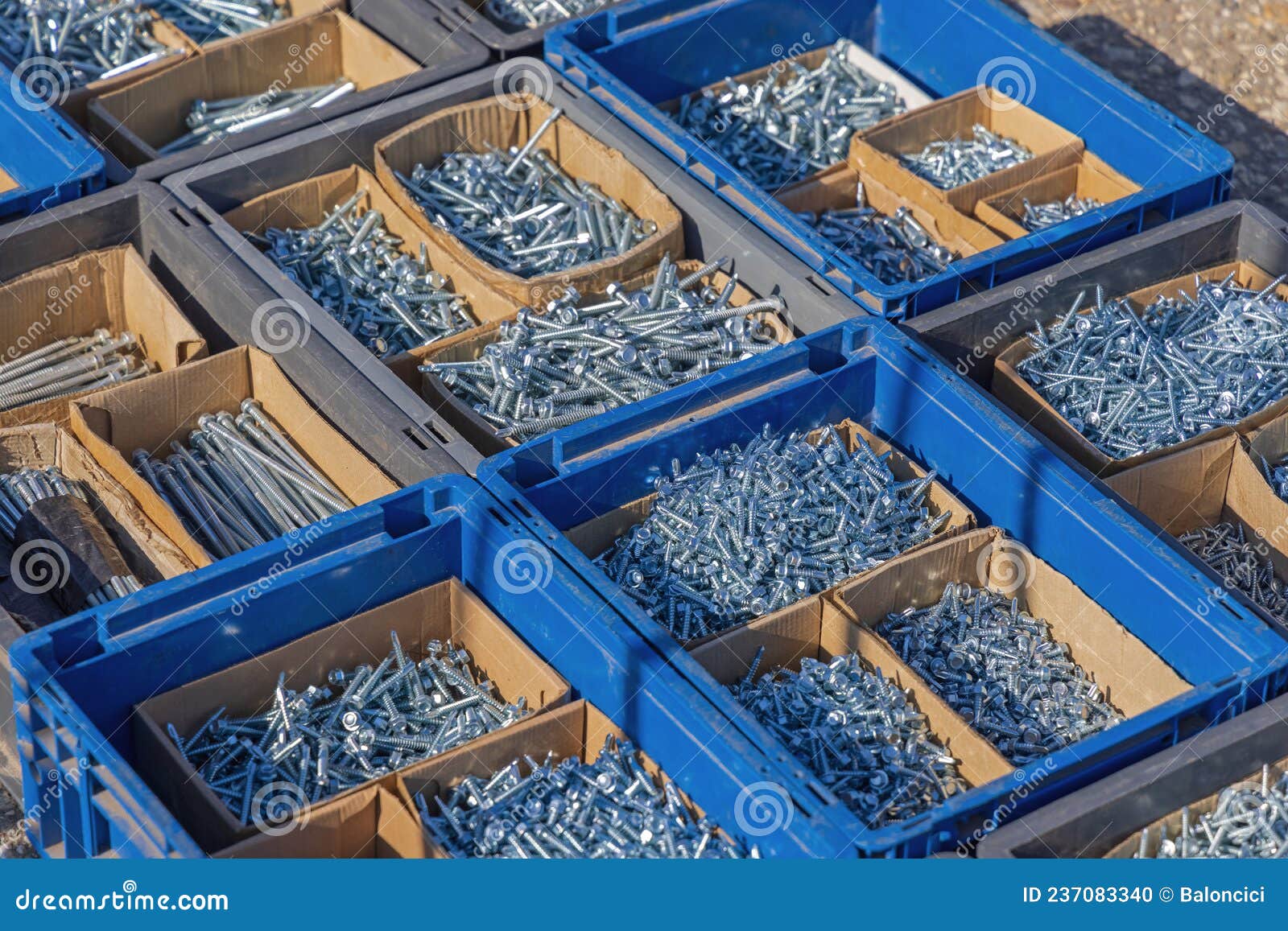 Screws Crates Boxes stock photo. Image of industry, belgrade - 237083340