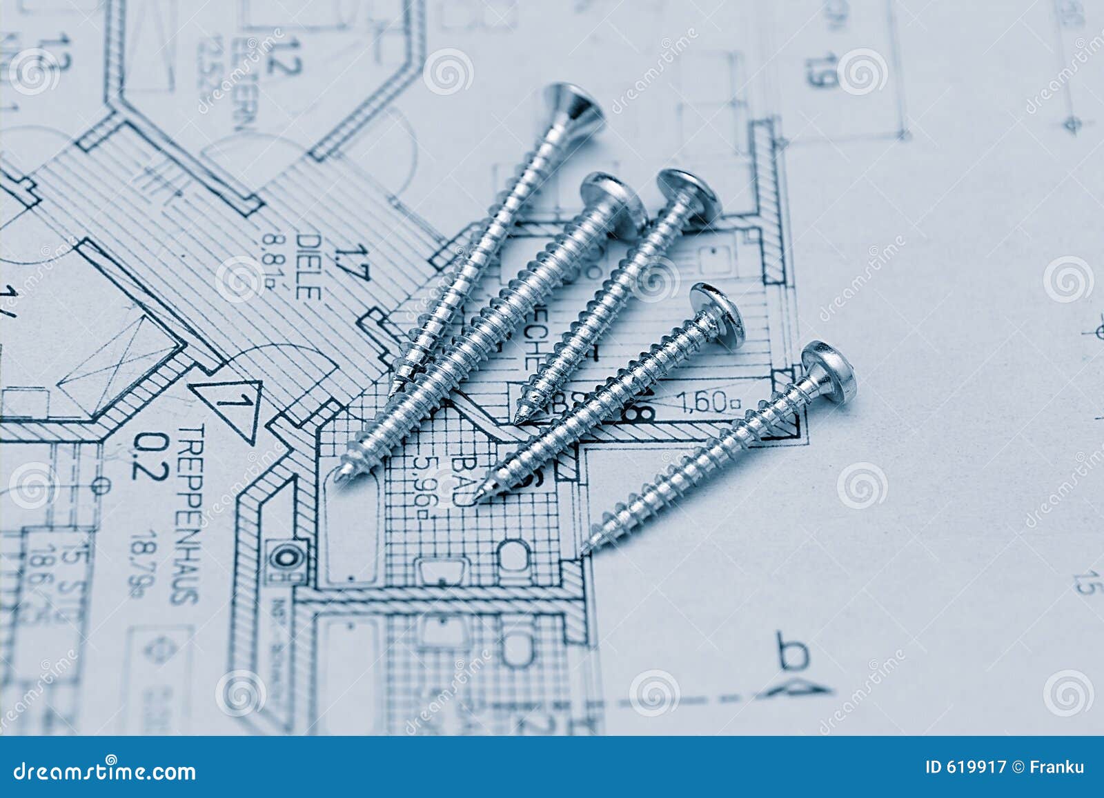 Screws On Floorplan Royalty-Free Stock Photo | CartoonDealer.com #619917