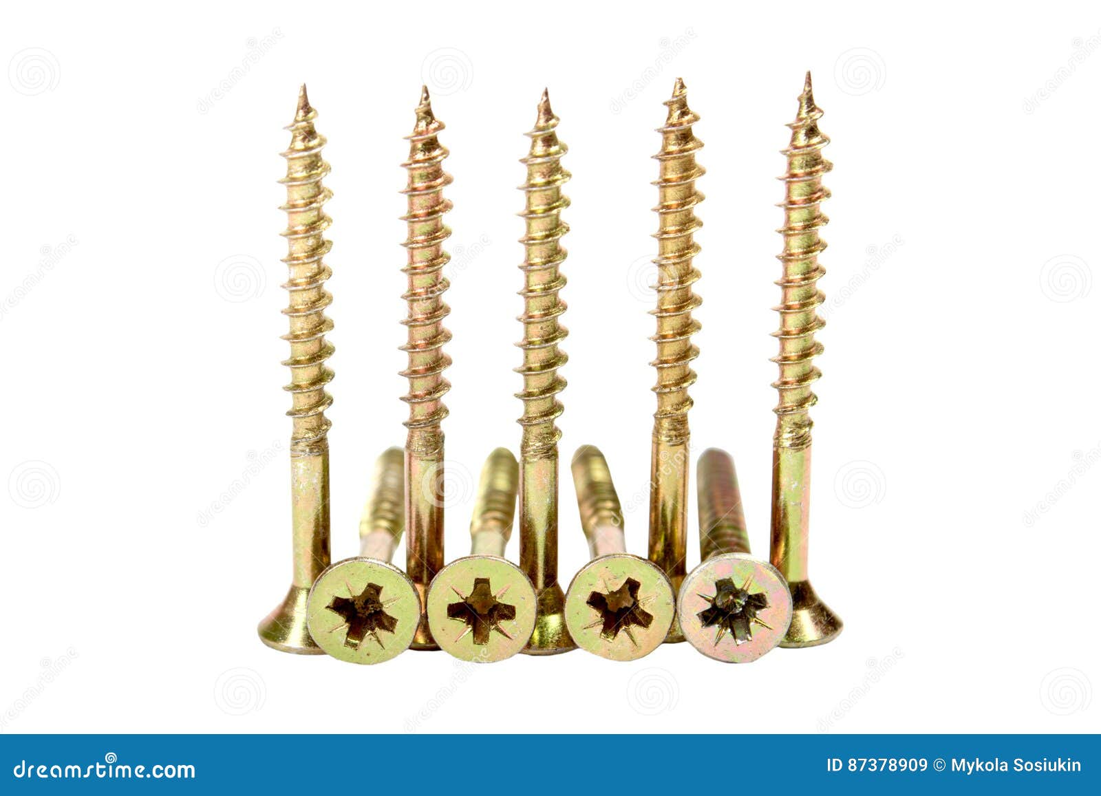 Screws gold-colored stock image. Image of tool, space - 87378909