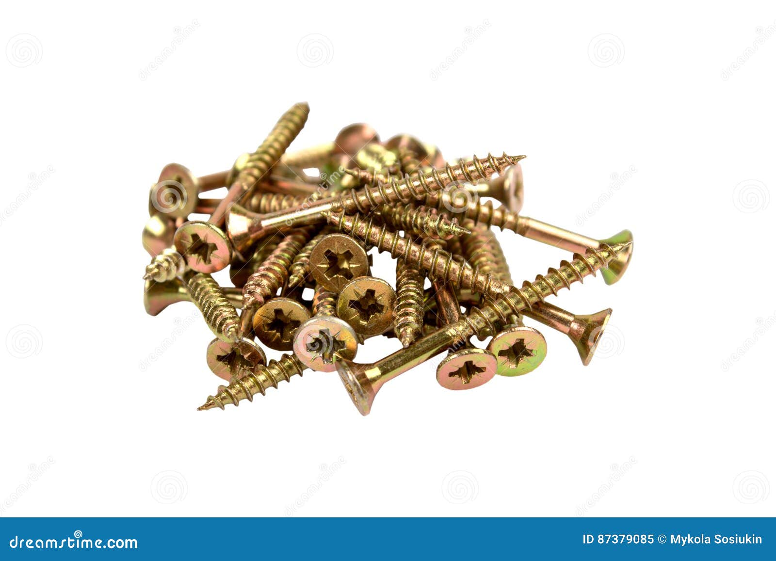 Screws gold-colored stock image. Image of industry, screws - 87379085