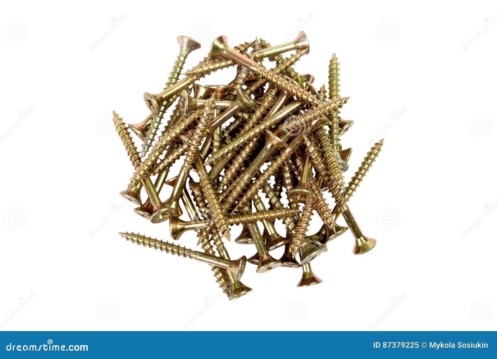 Screws gold-colored stock image. Image of white, repair - 87379225