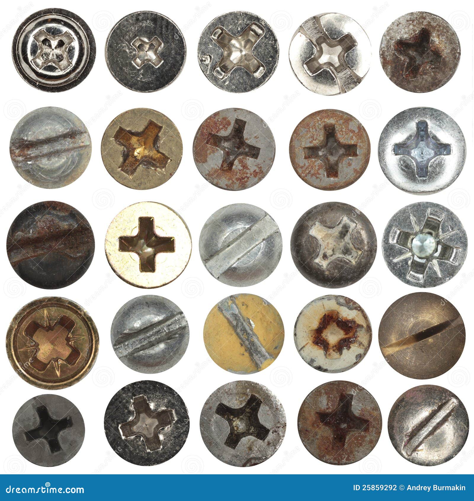 Screws head collection 2 stock photo. Image of iron, pattern - 25859292