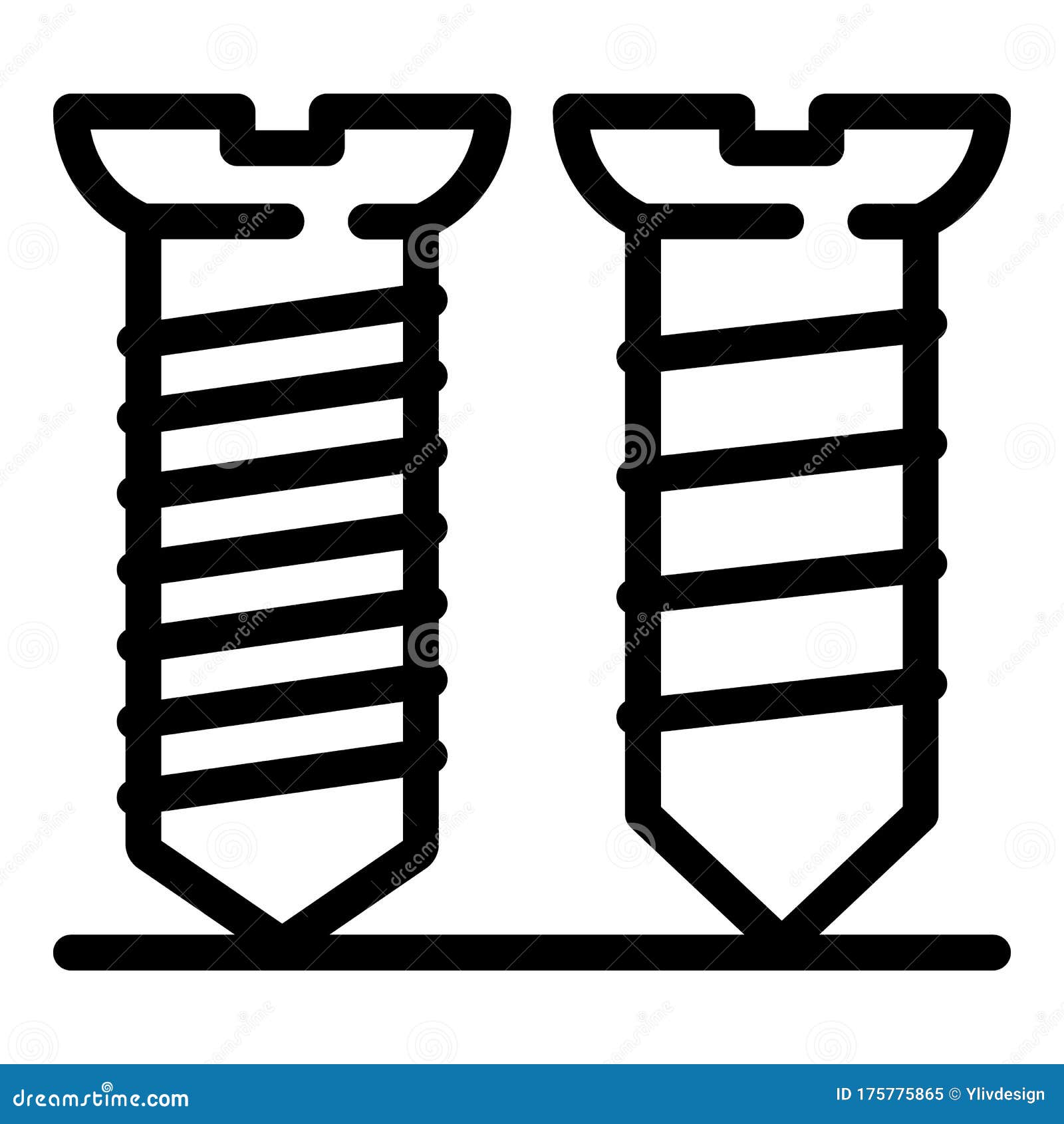 Screws icon, outline style stock vector. Illustration of carpentry ...