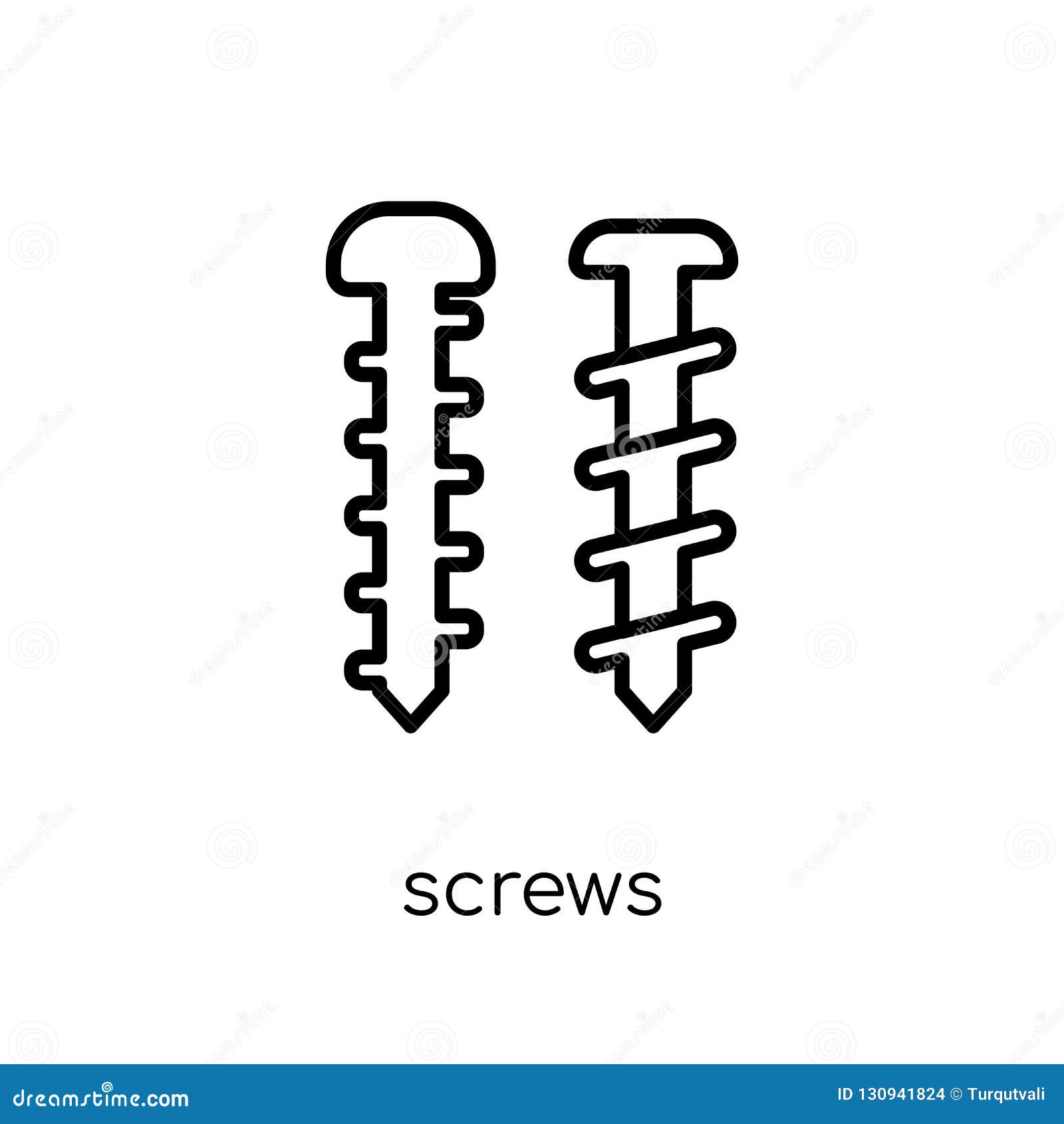 Screws Icon. Trendy Modern Flat Linear Vector Screws Icon on White ... Screws Icon. Trendy Modern Flat Linear Vector Screws Icon on White ...