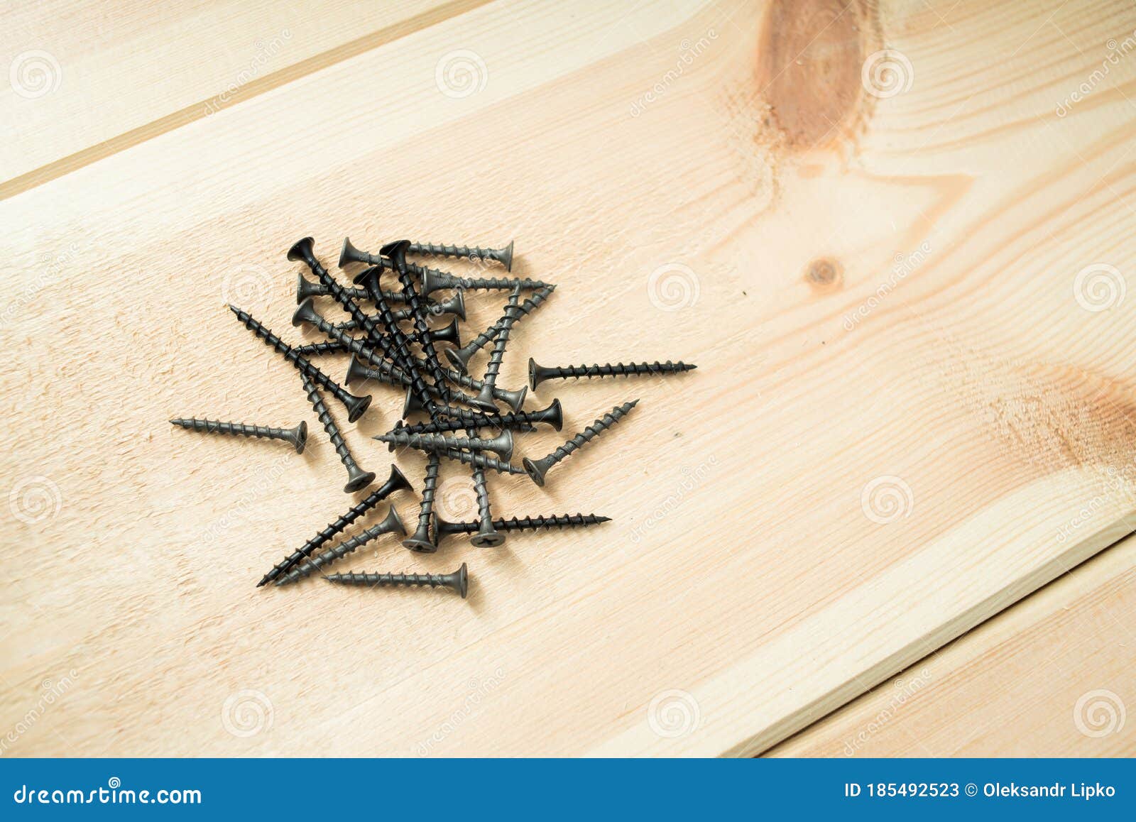 Screws and Nails on the Wood Stock Image - Image of bolt, pile: 185492523